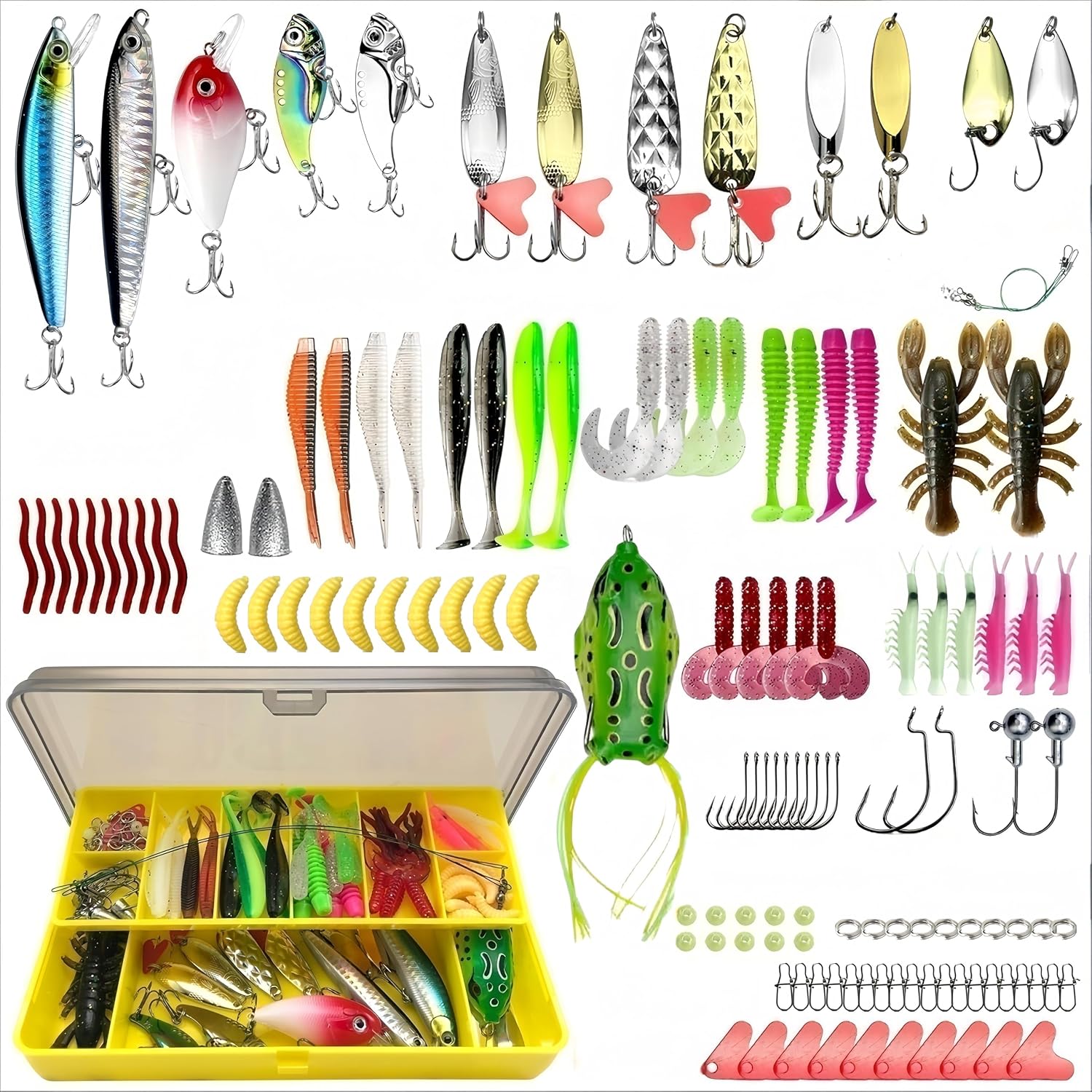 Fishing Lures Kit for Freshwater and Saltwater,Bass Trout Salmon ...