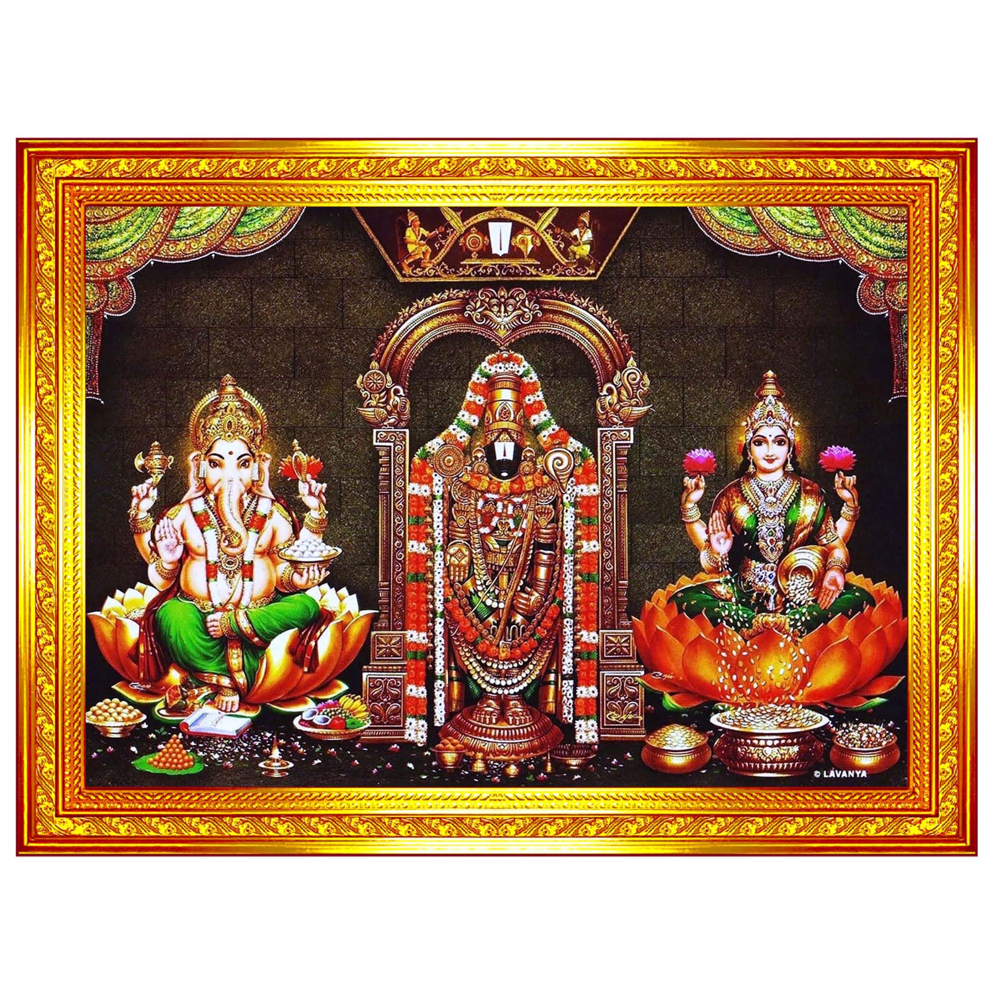 Buy Pavan Photo Laminations Tirupati Balaji Ganesha Lakshmi Devi ...