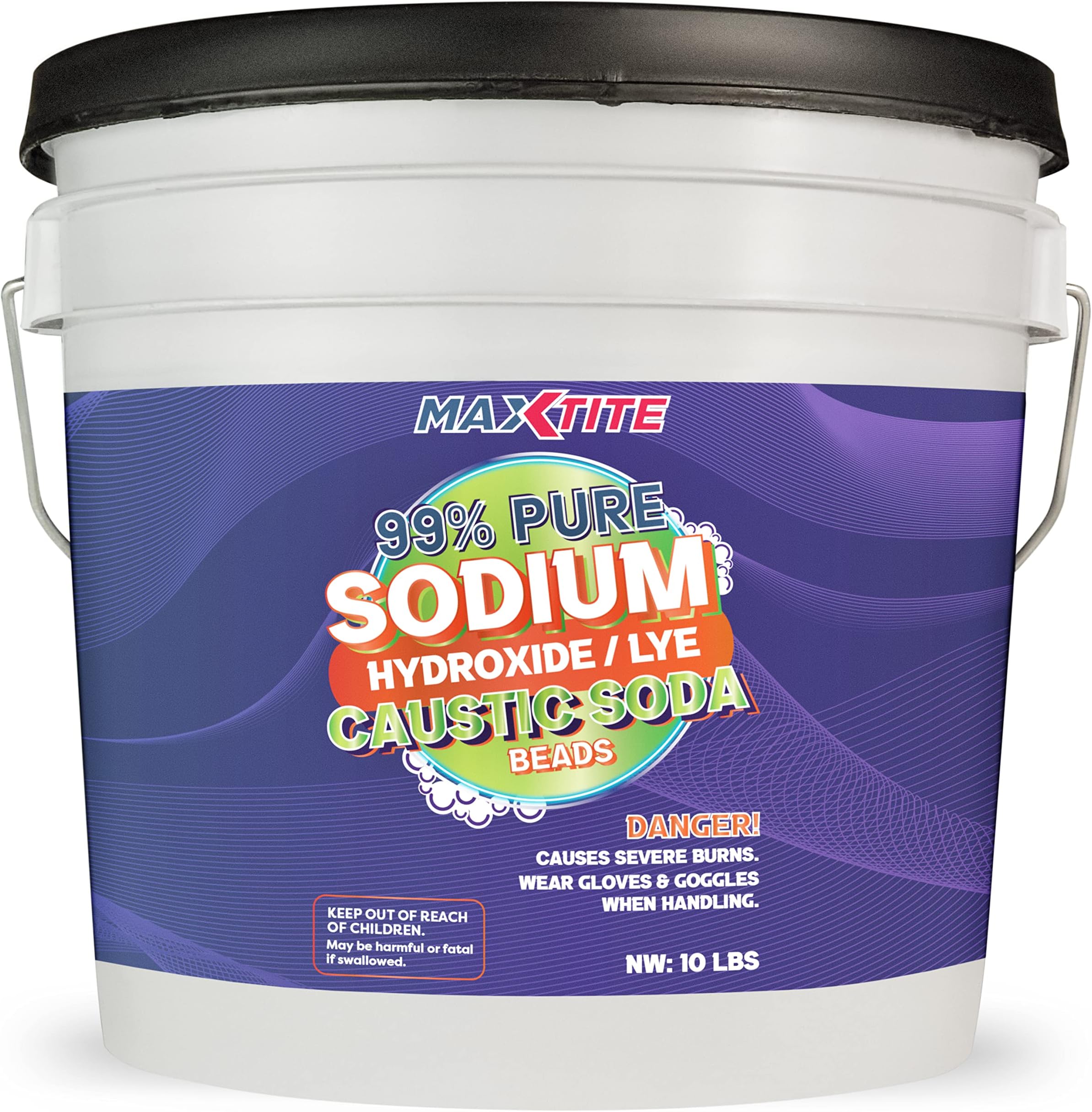 Amazon.com: MAXTITE Sodium Hydroxide (Caustic Soda Beads) Lye 99% Pure ...