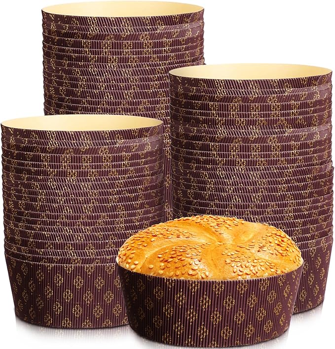 Amazon.com: Thenshop 50 count Panettone Paper Mold Pans for Baking Heat ...