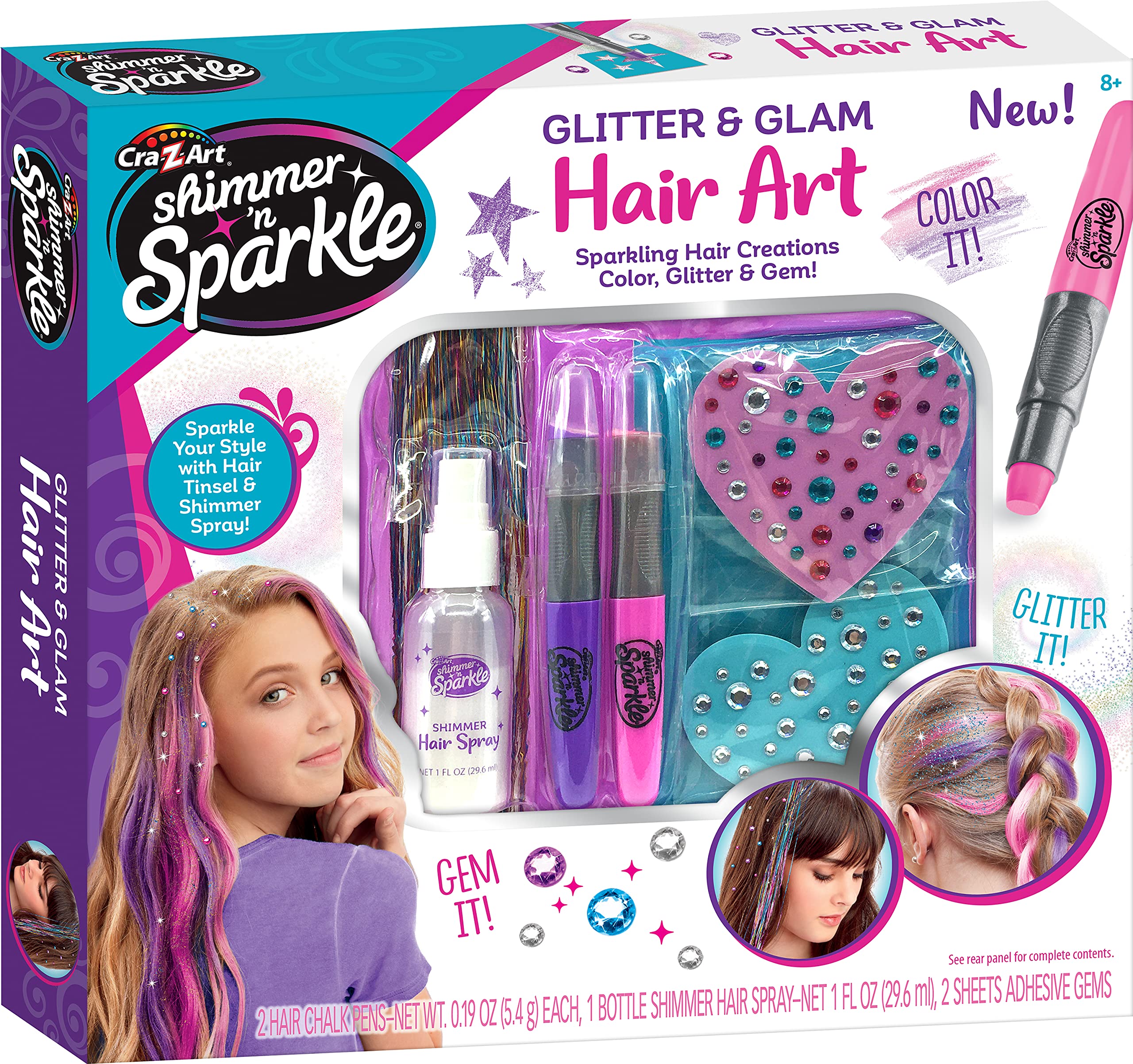 Snapklik.com : Shimmer N Sparkle Glitter And Glam Metallic Hair Art Set