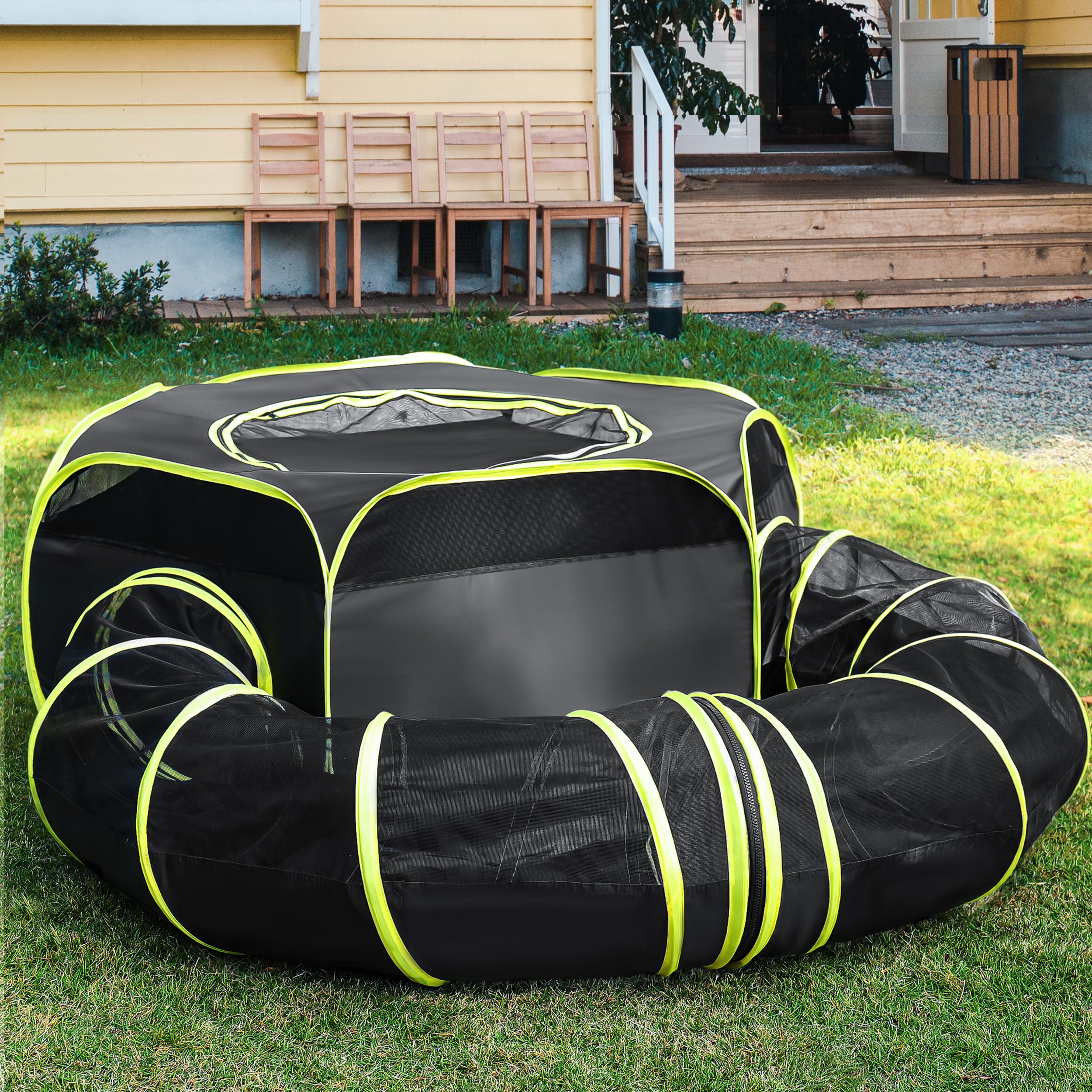 Outdoor Cat Enclosures Playground, Cat Tent with Claw Proof Tunnel and ...