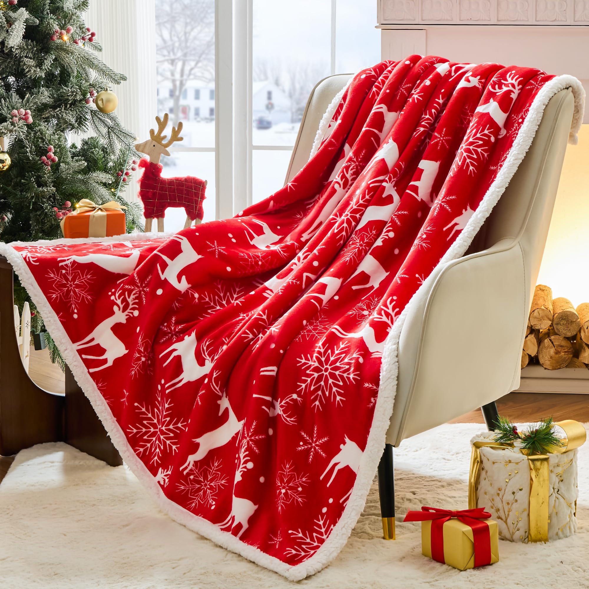 Amazon.com: NORD ECO Christmas Throw Blanket, Winter Holiday Sherpa ...