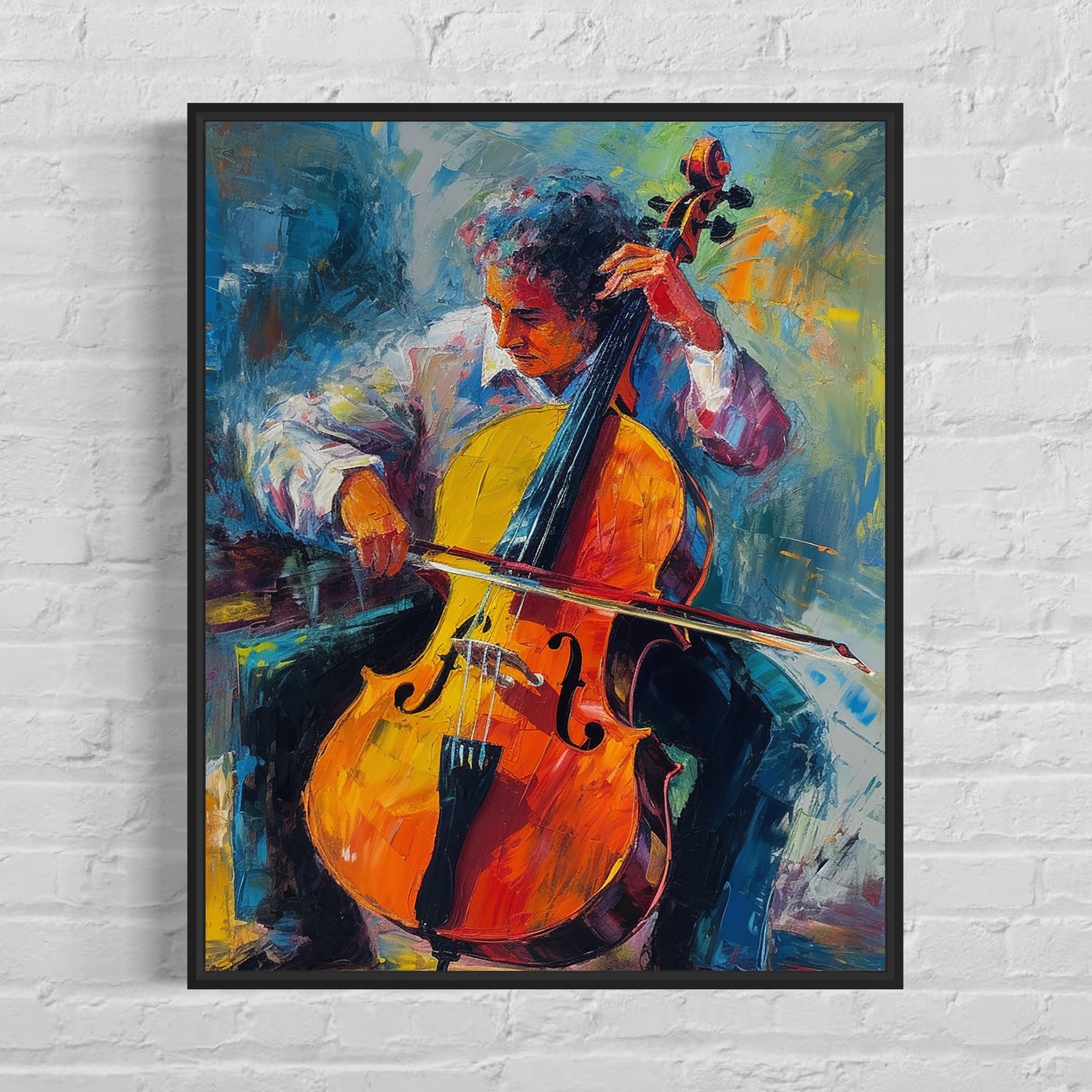 Cello Painting Watercolor Girl With A Cello Painting By Ndung'u Kinani