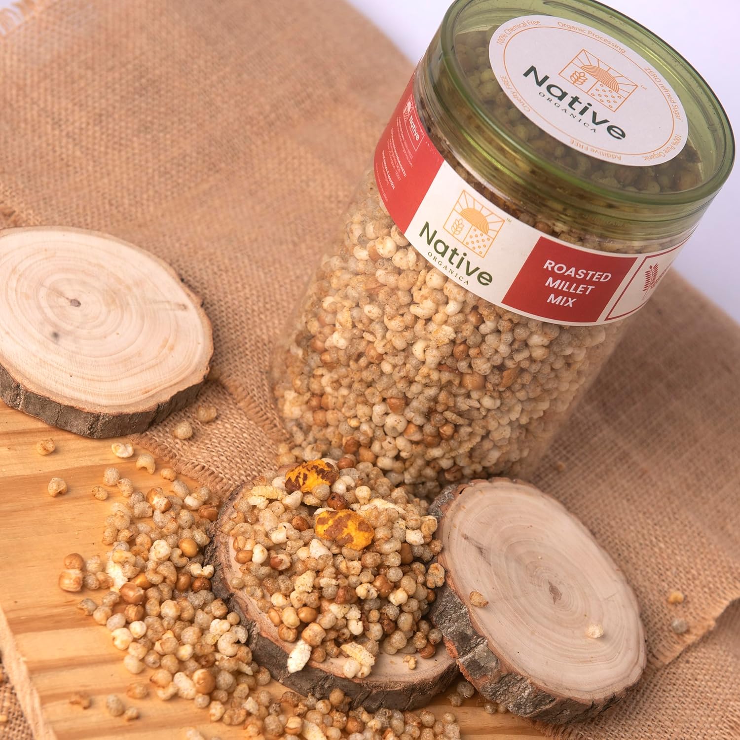 Native Organica's Roasted Millet Mix Puff Healthy Snacks - 200g ...