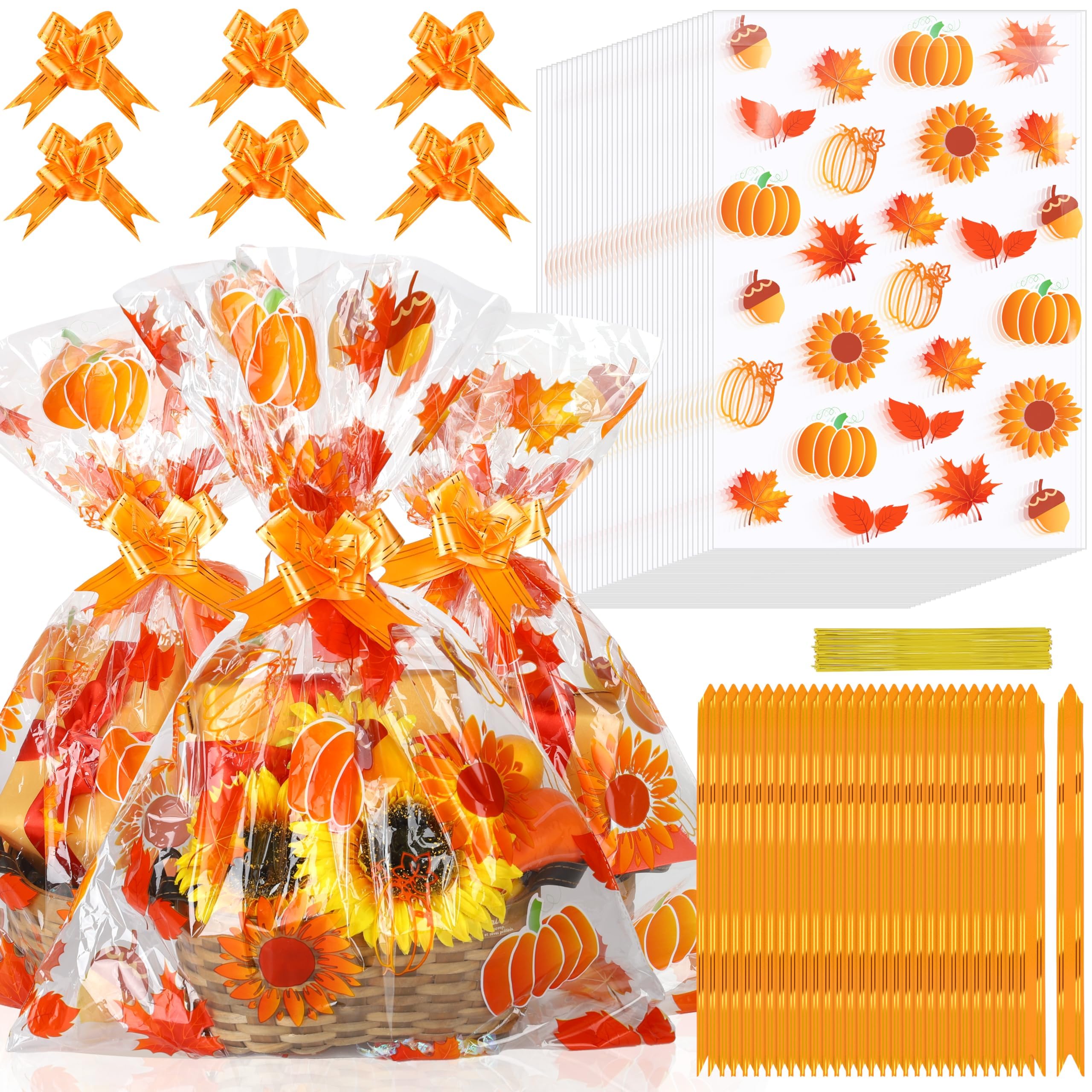 Amazon.com: MIMIND 36 Pieces Fall Thanksgiving Large Basket Bags ...