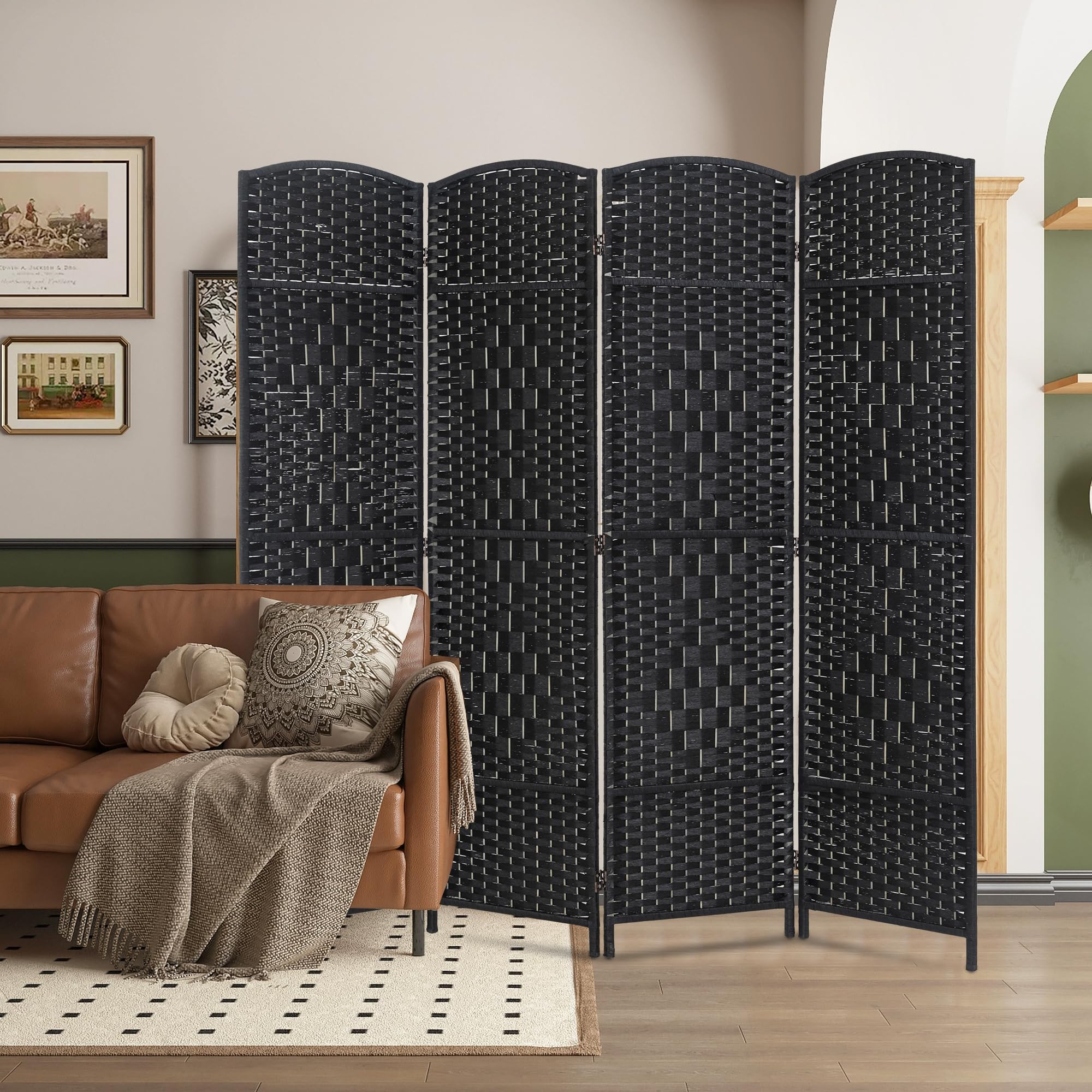 Snapklik.com : 4 Panel Room Divider Folding Privacy Divider 6 Ft Indoor ...