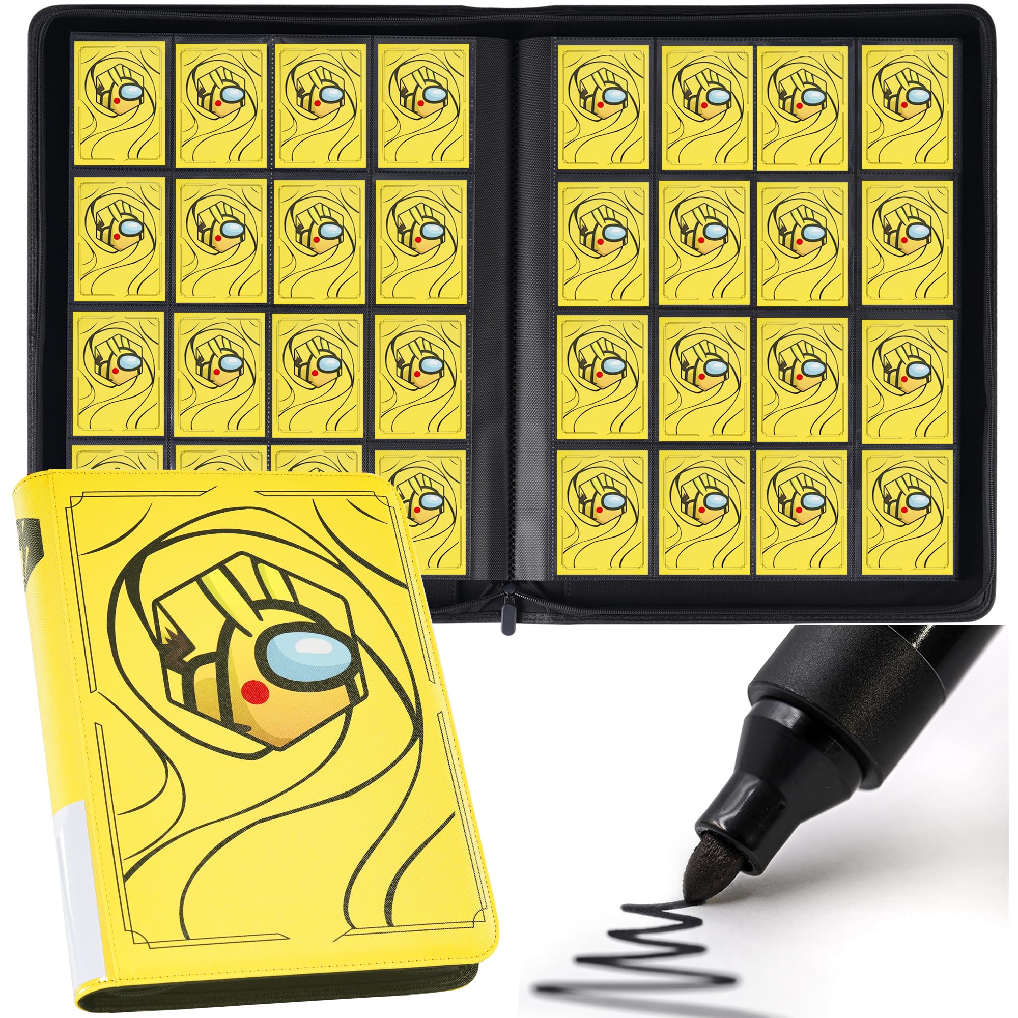 Snapklik.com : 16 Pocket Trading Card Binder - Double-Sided Pages For ...