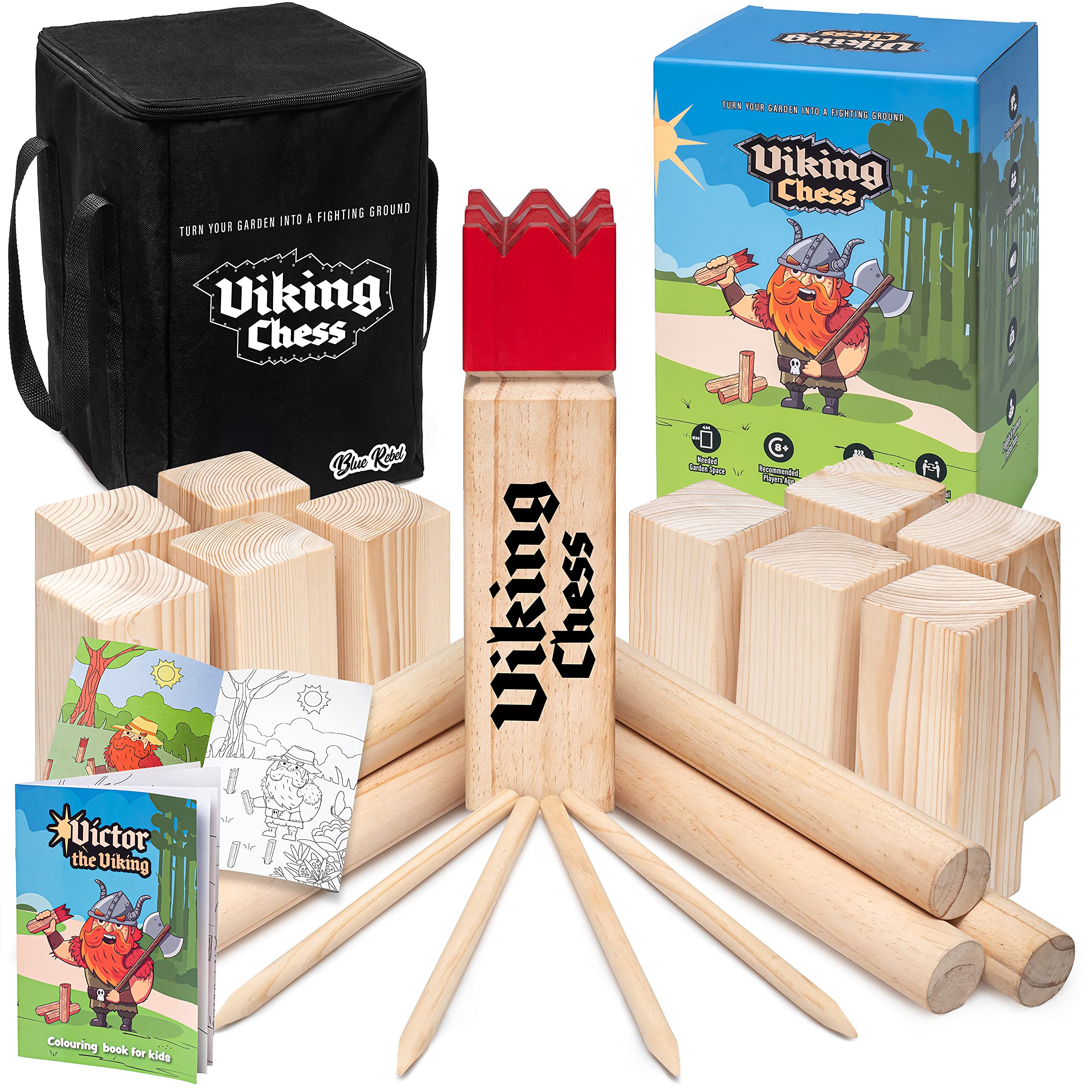 Blue Rebel Original Xxl Kubb Viking Chess Viking Game Family ...