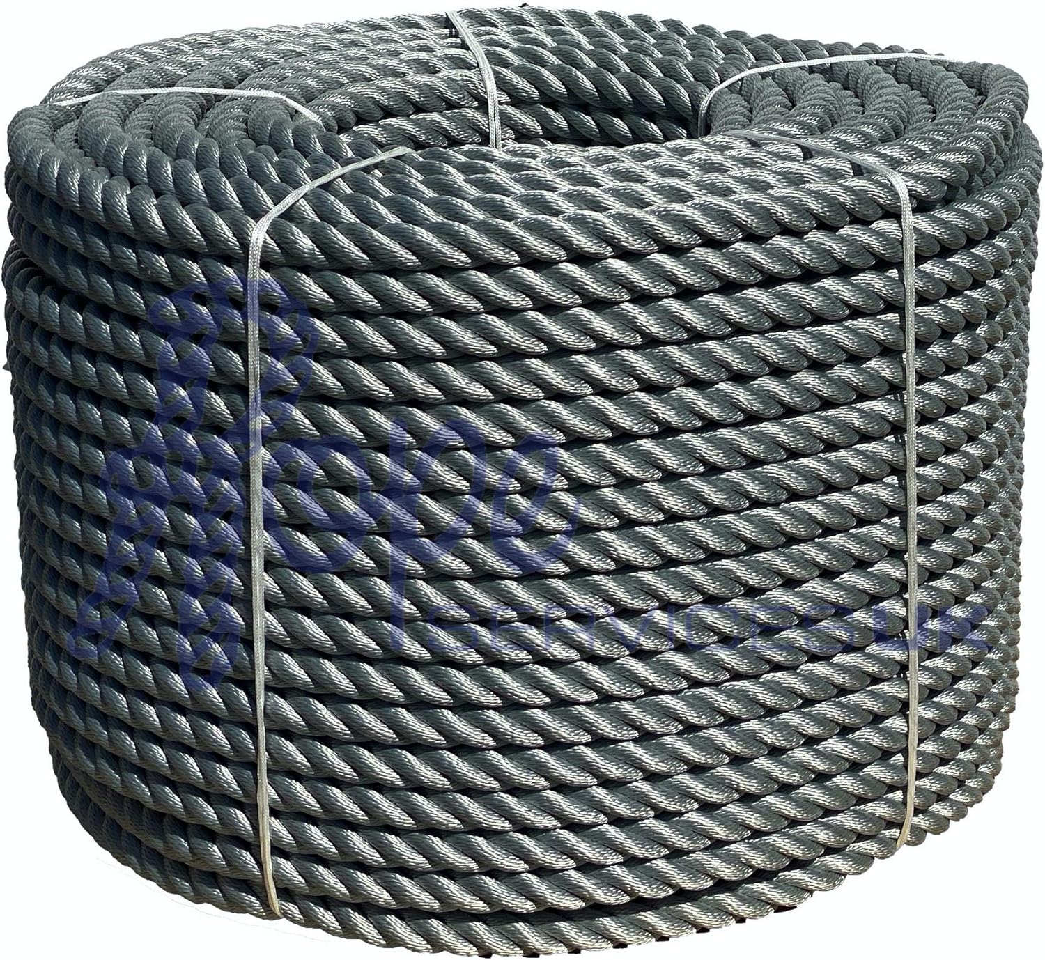 36mm 3 Strand Grey Decking Rope x 10 Metres, Garden Decoration Soft ...