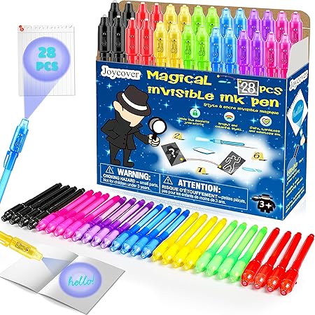 Amazon.com: EODVICS Invisible Ink Pens with UV Light for Kids, 30Pcs Magic Spy Pen for Secret ...