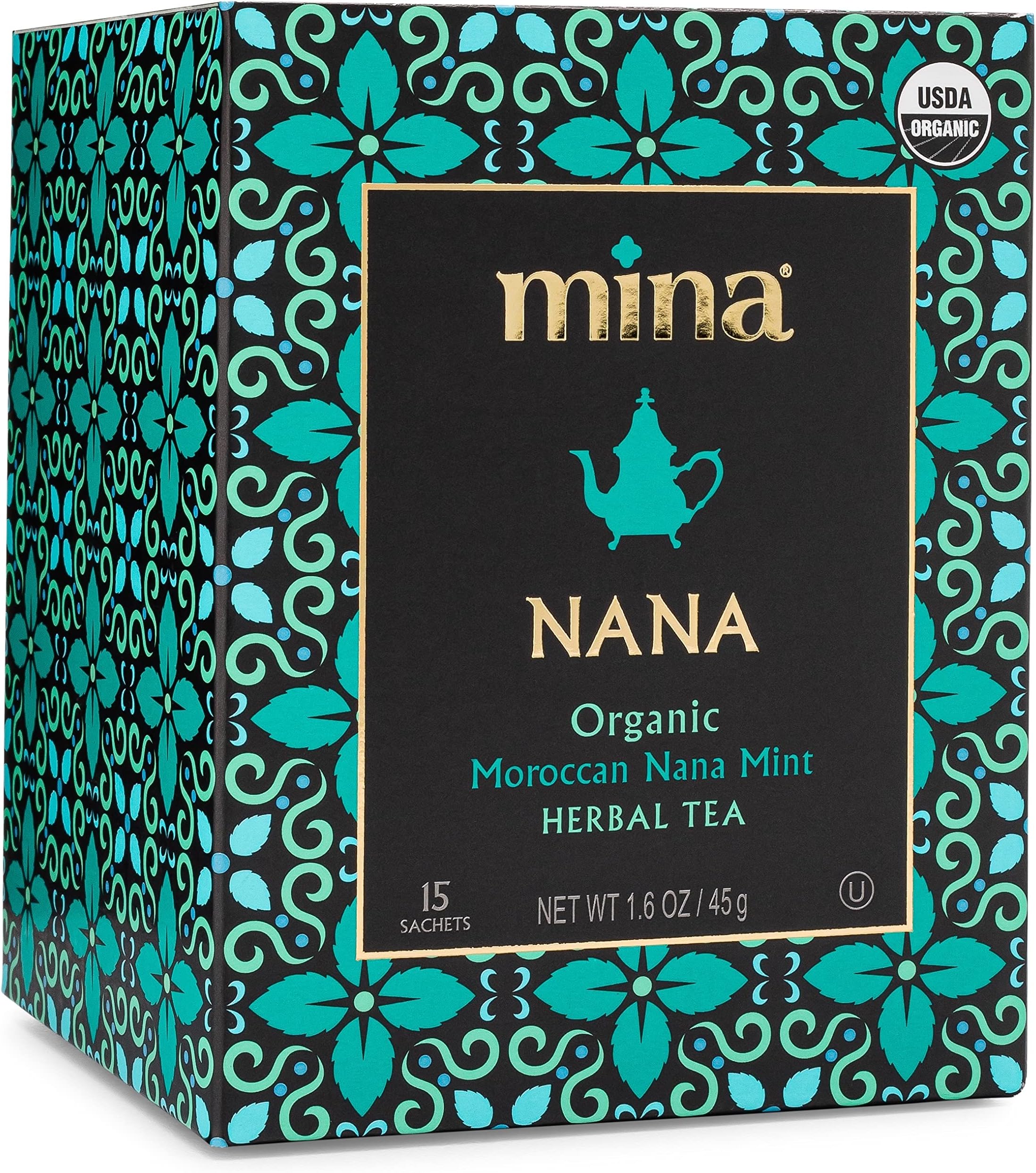Amazon.com: MINA Organic Moroccan Nana Mint Herbal Tea, 15 CT : Books