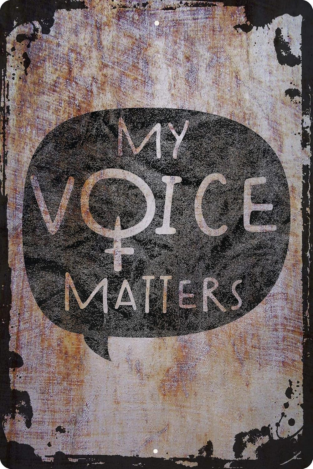 Amazon.com: Wall Art Tin Sign My voice matters female symbol quote ...
