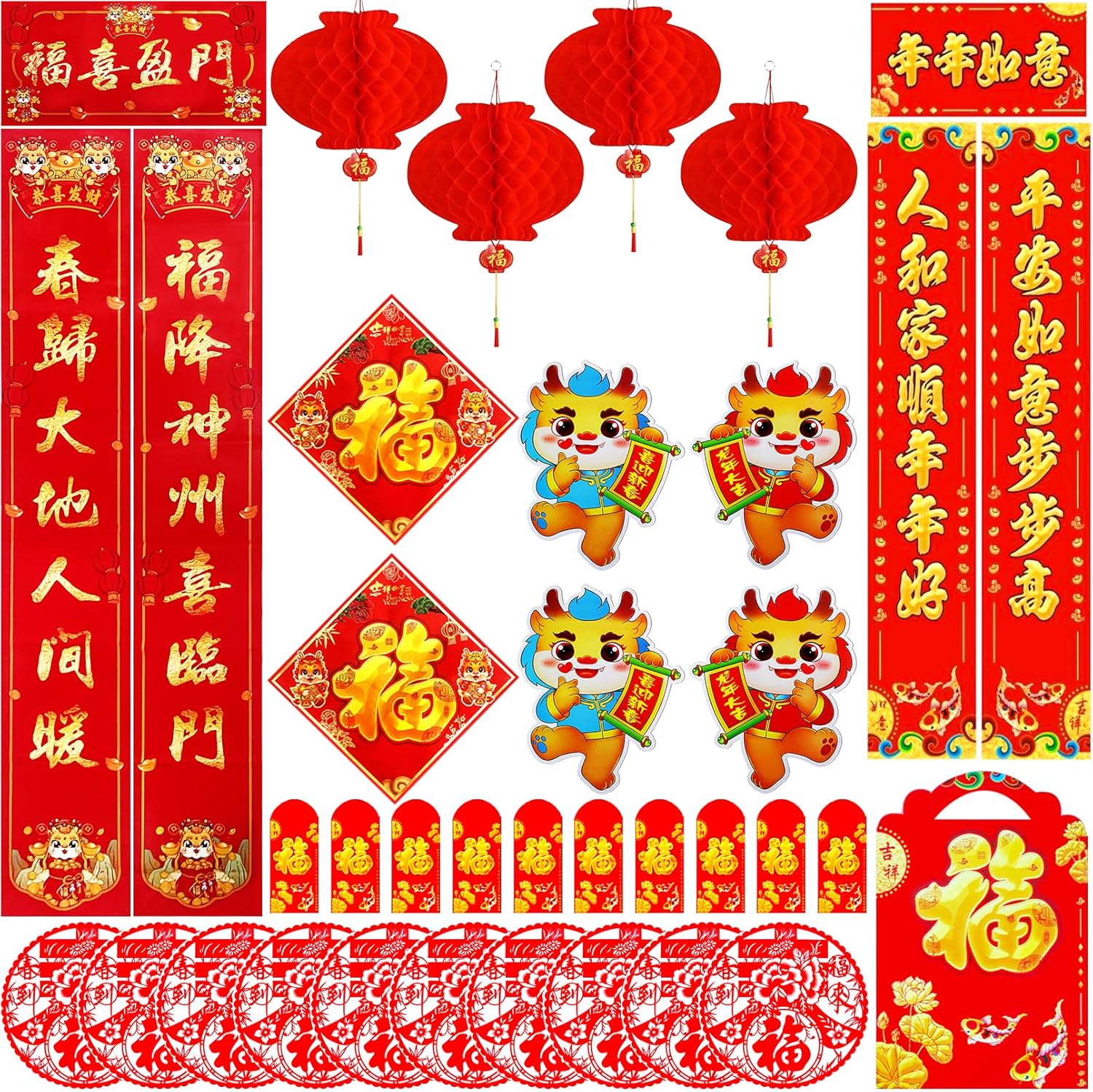 Amazon.com: IRmm 39Pcs Chinese New Year Decorations 2024, Chinese ...
