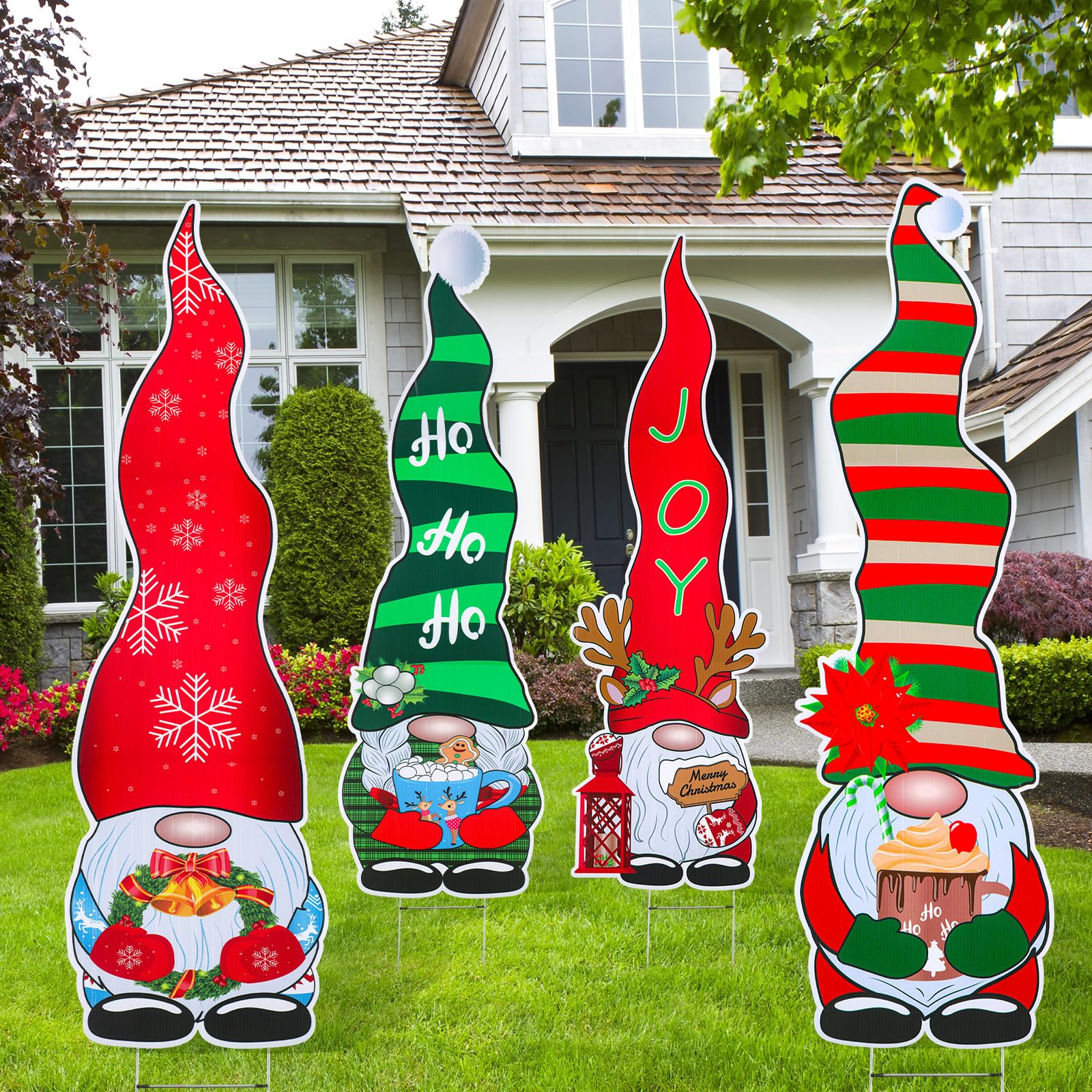 Amazon.com : Soaoo 4 Pcs Large Christmas Gnome Yard Sign with Stakes 39 ...