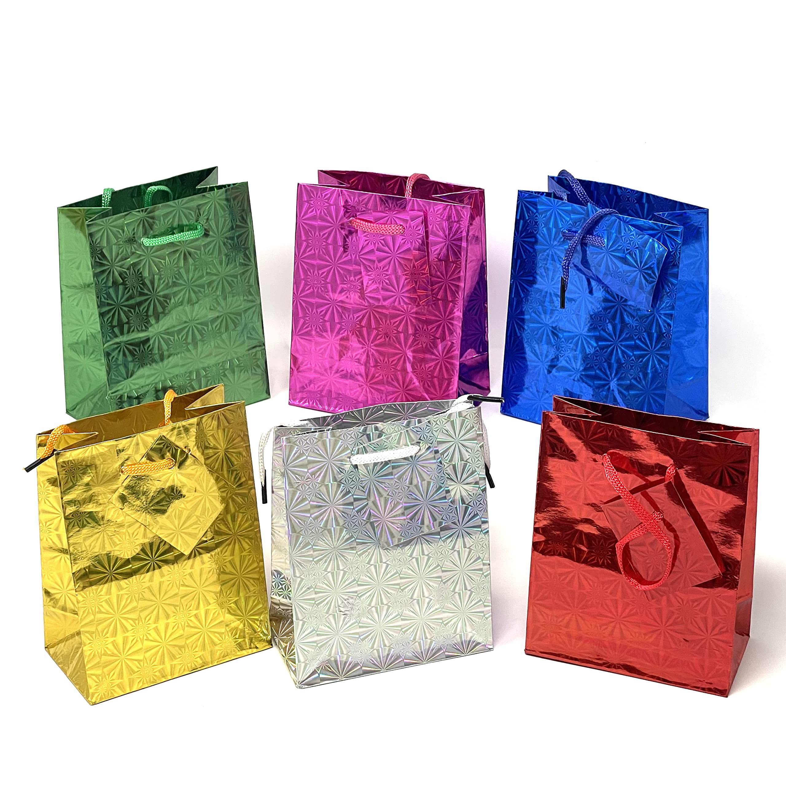 Amazon.com: allgala 12-PC 6"x4.5" Small/Mini Premium Hologram Gift Bags ...
