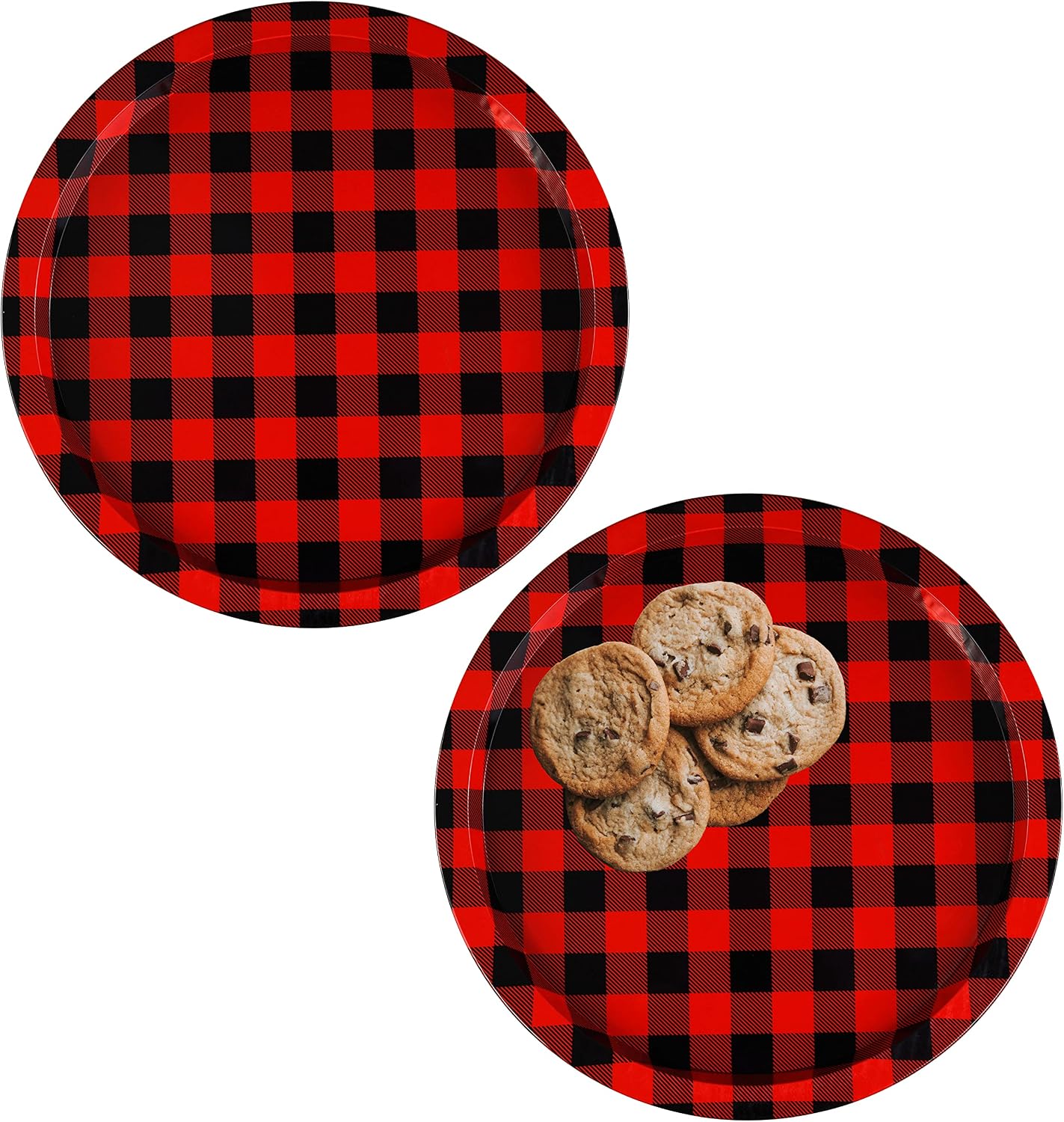 Amazon.com: Iconikal Cookie Tray, Red Buffalo Plaid, 12-Inch, 2-Pack ...