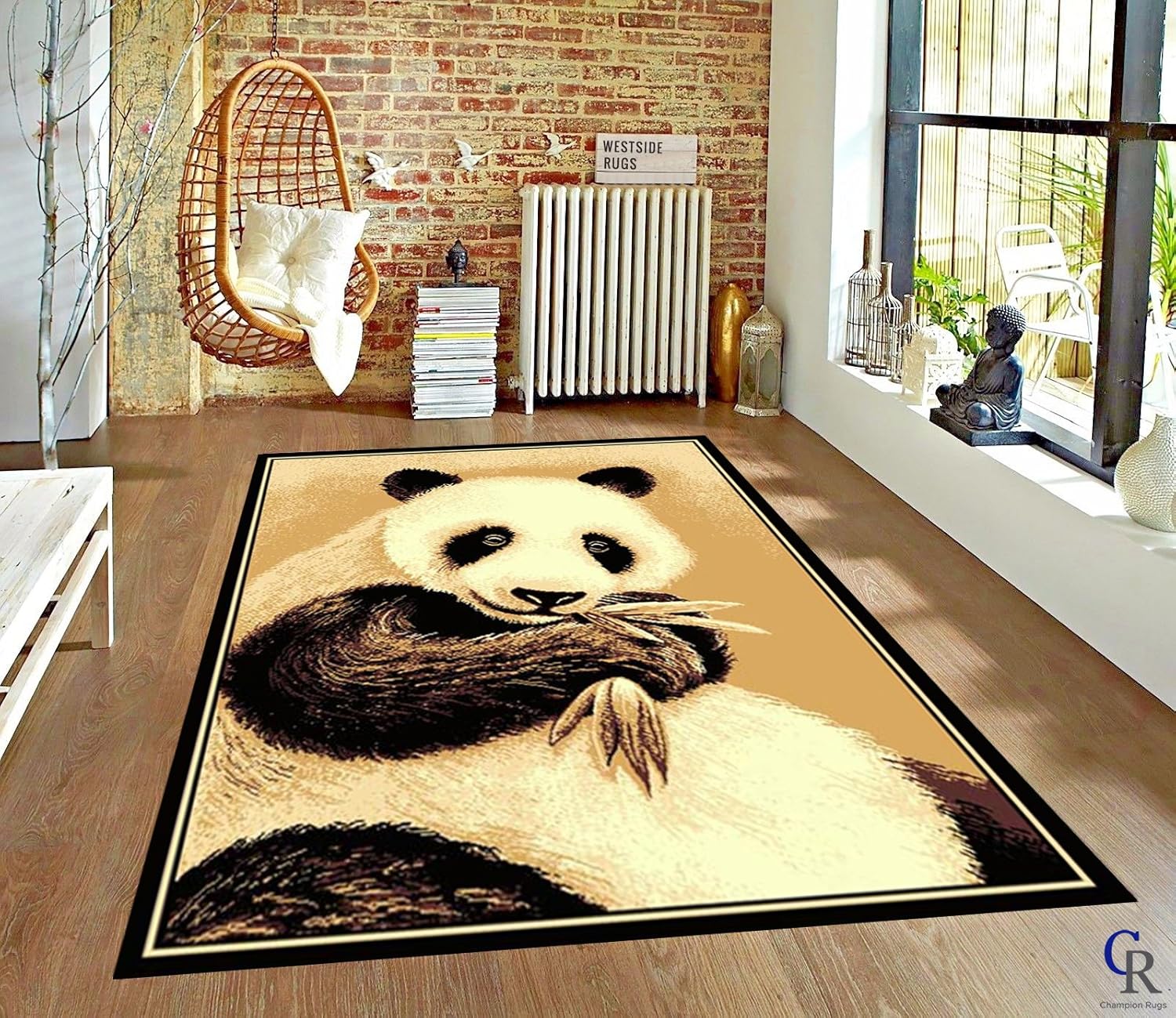 Amazon.com: Champion Rugs Modern Panda Bear African Safari Carpet Area ...
