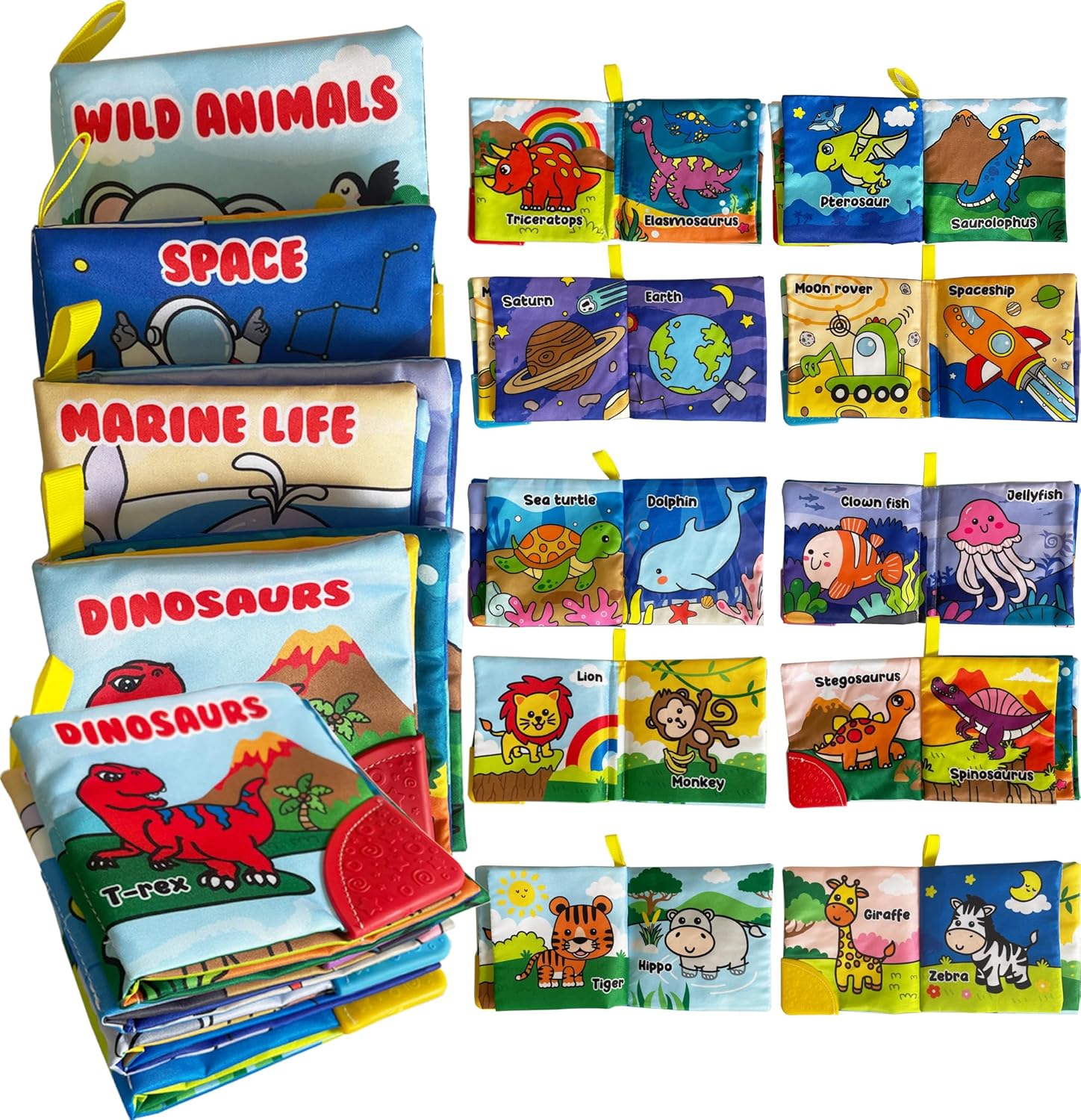 Amazon.com: AMINFUN Soft Cloth Baby Book Toy,Colorful Fabric Baby ...