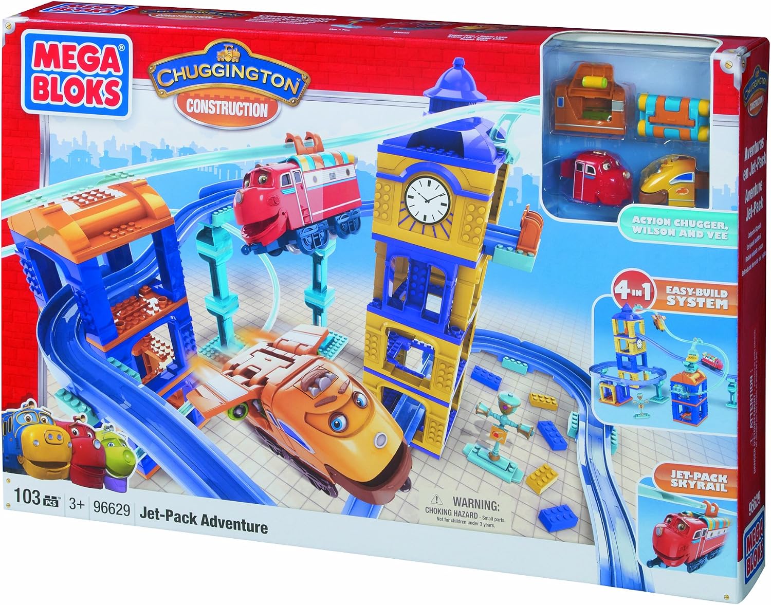 Amazon.com: Mega Bloks Chuggington Wilson and Action Chugger's Jet-Pack ...