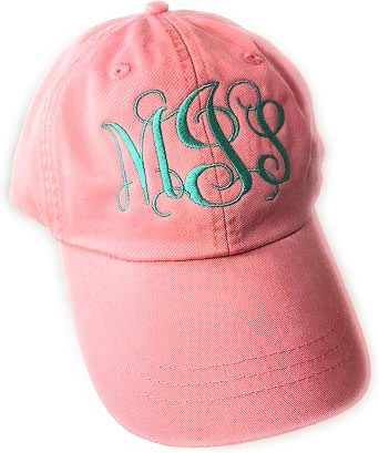 Mary's Monograms Monogrammed/Personalized Woman's Coral Baseball Cap at ...