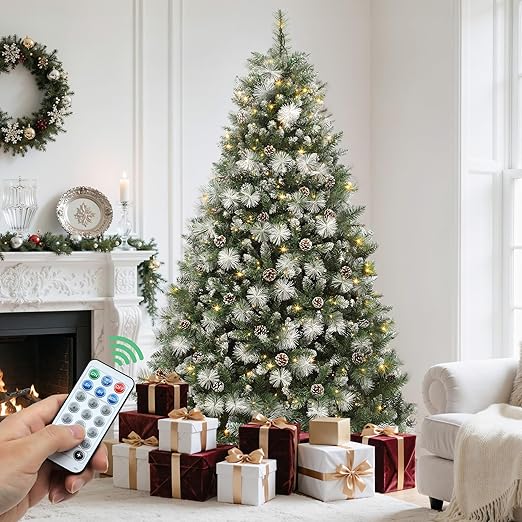 Amazon.com: YITAHOME 6ft Prelit Scotch Pine Christmas Tree with Remote ...