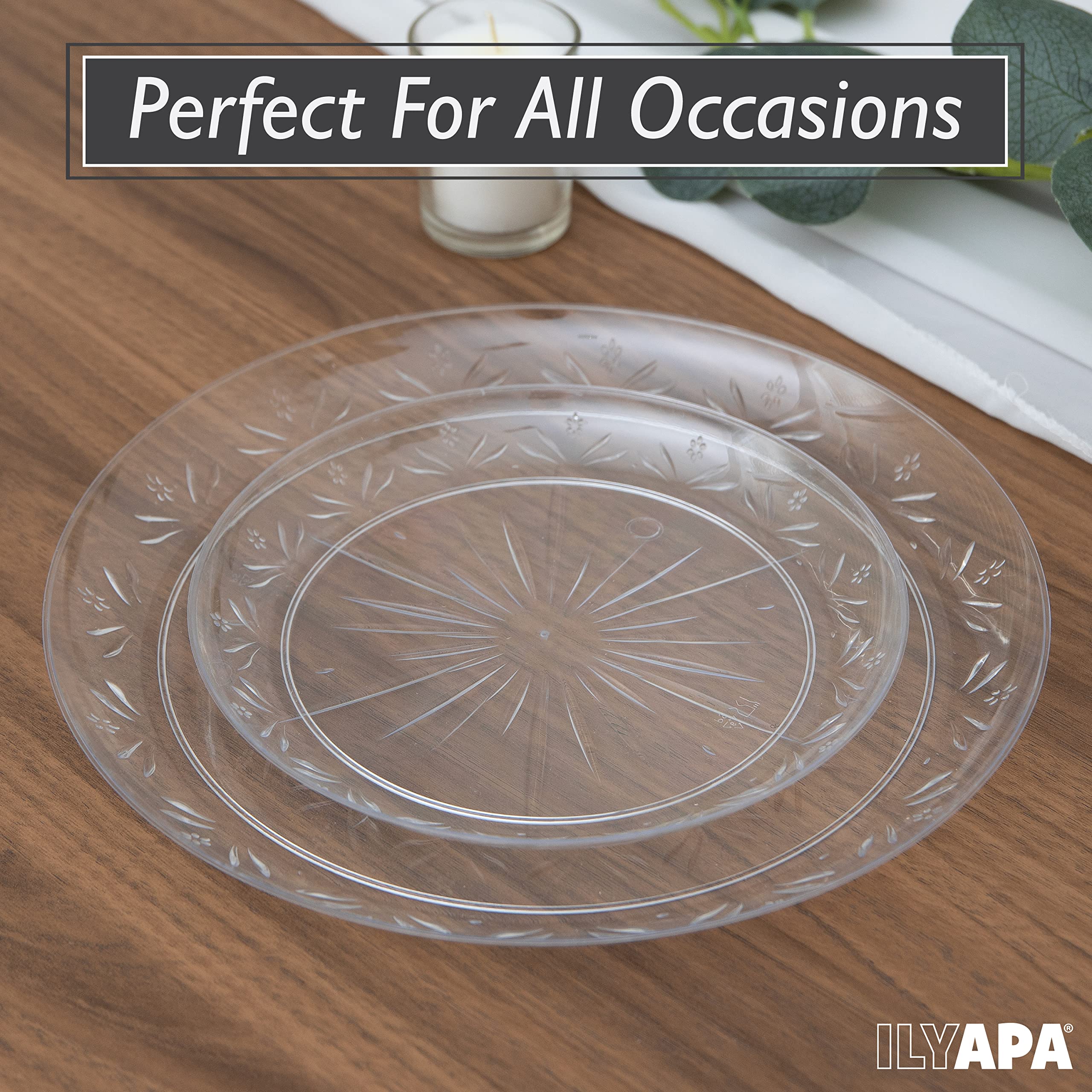 Snapklik.com : 100 Pack 9 Inch Disposable Dessert Plates, Plastic Clear ...