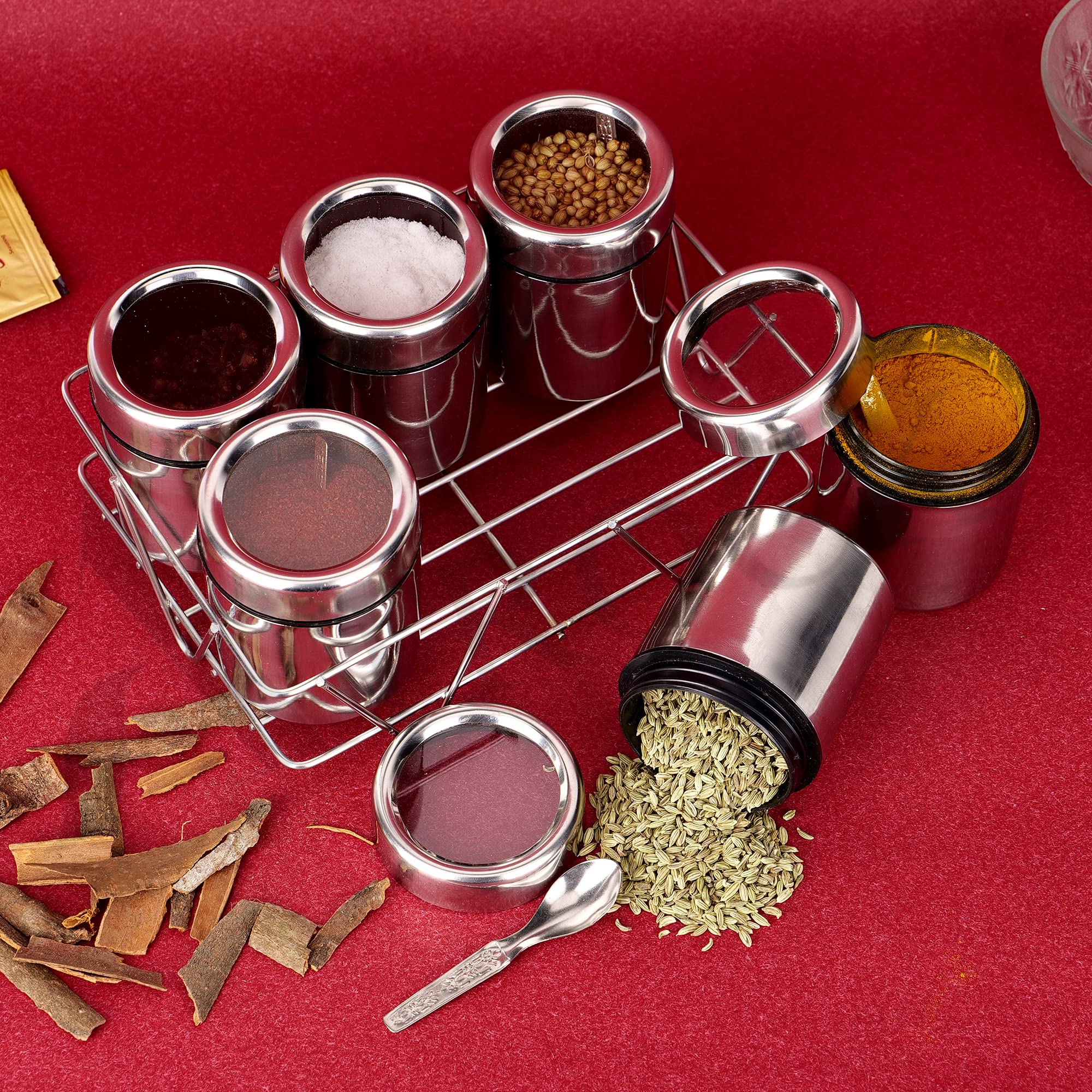 ATROCK® 6 in 1 Masala Container Kitchen |Masala Dabba| Spice Storage ...