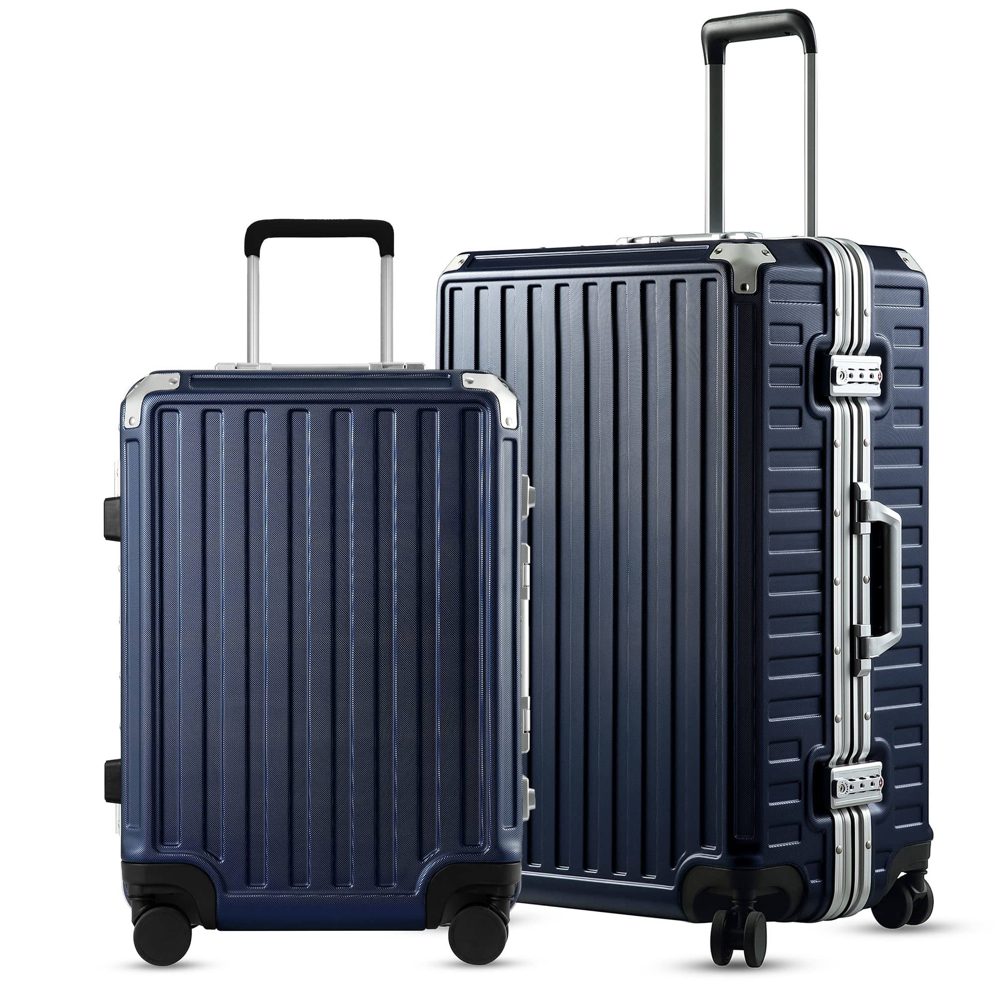 Buy LUGGEXAluminum Frame Luggage, 100% PC Hard Shell Suitcase with 4 ...