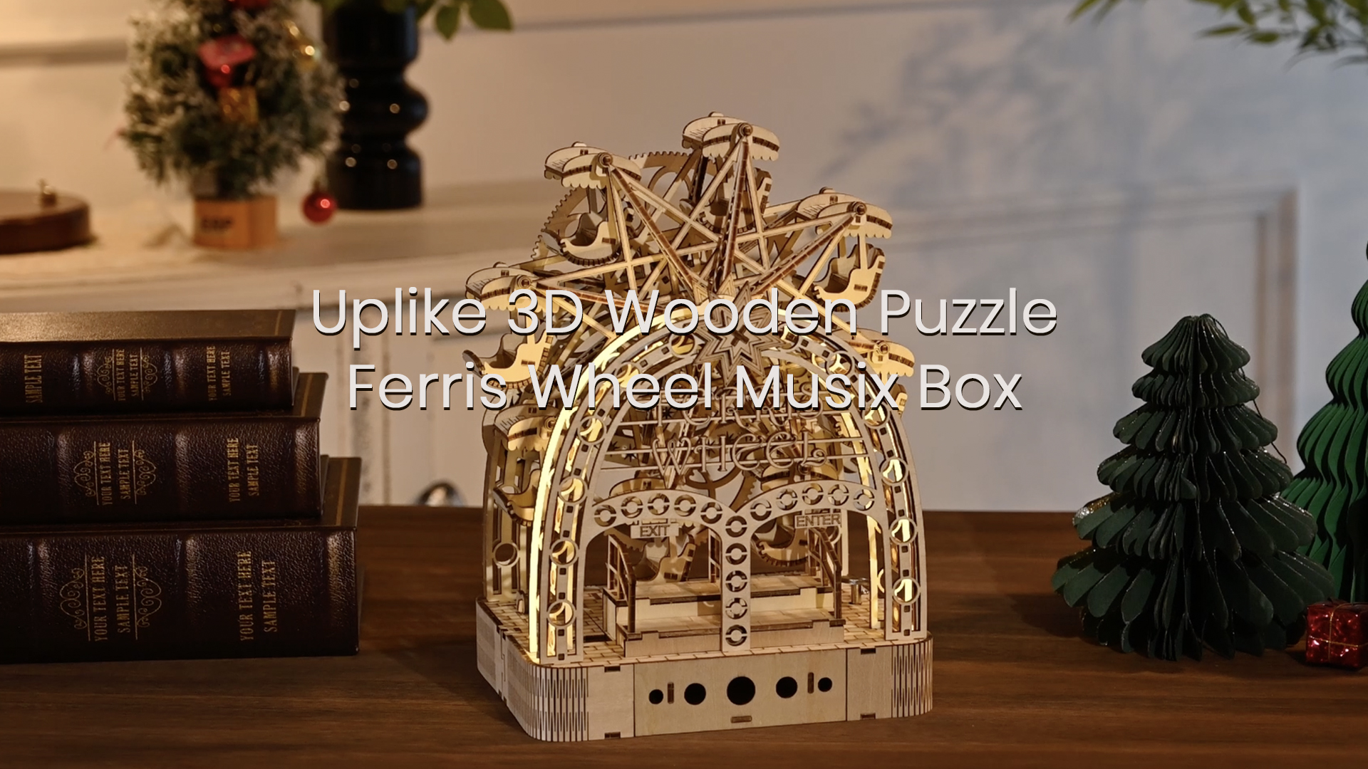 Watch Uplike 3D Wooden Puzzle Light-Up Ferris Wheel with Music Box on ...