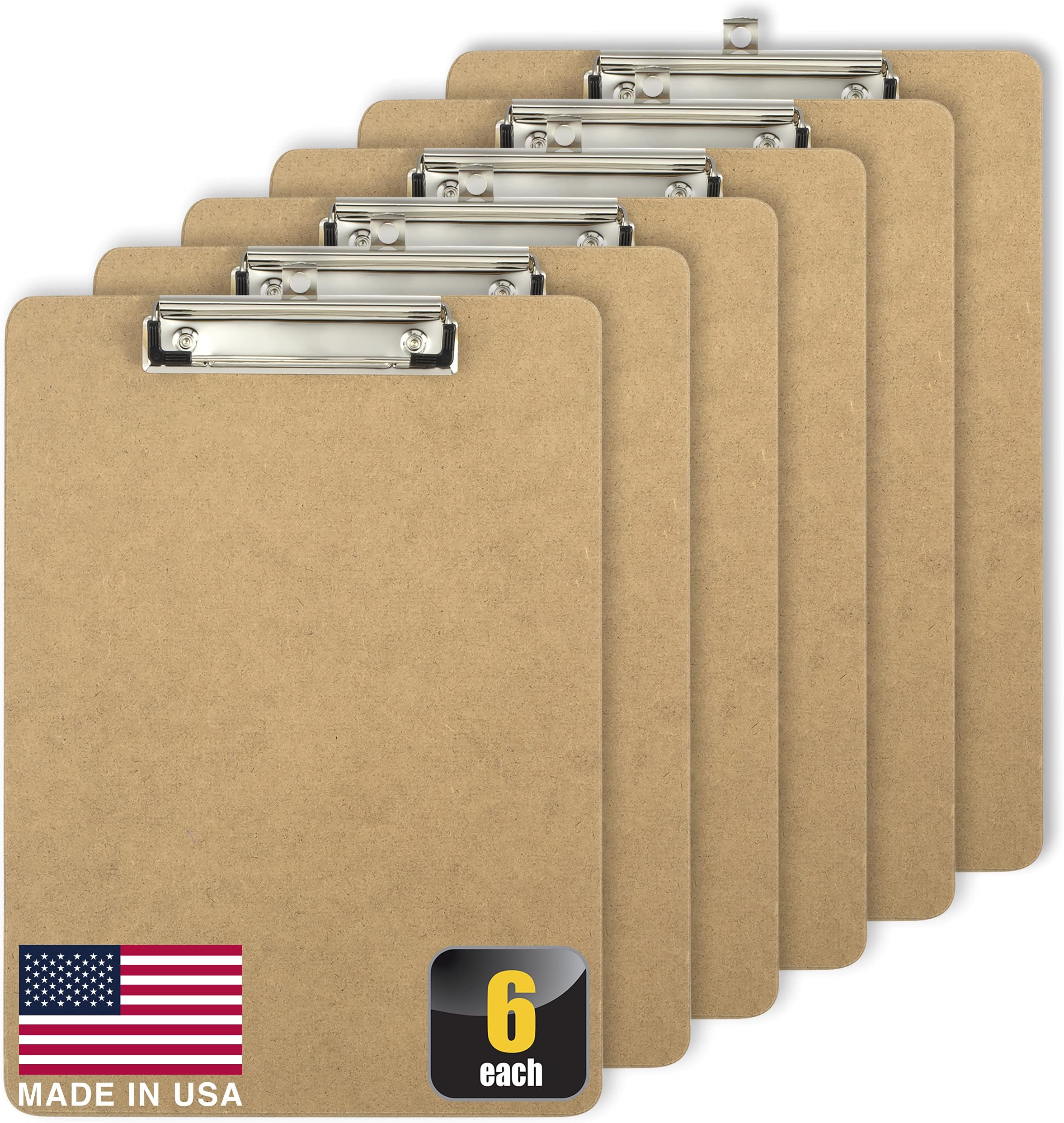 Amazon.com : Letter Size Clipboard Standard Clip 9'' x 12.5'' Hardboard ...