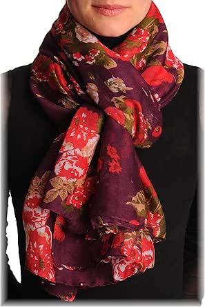Amazon.com: LissKiss Red Roses On Indigo Unisex Scarf & Beach Sarong ...