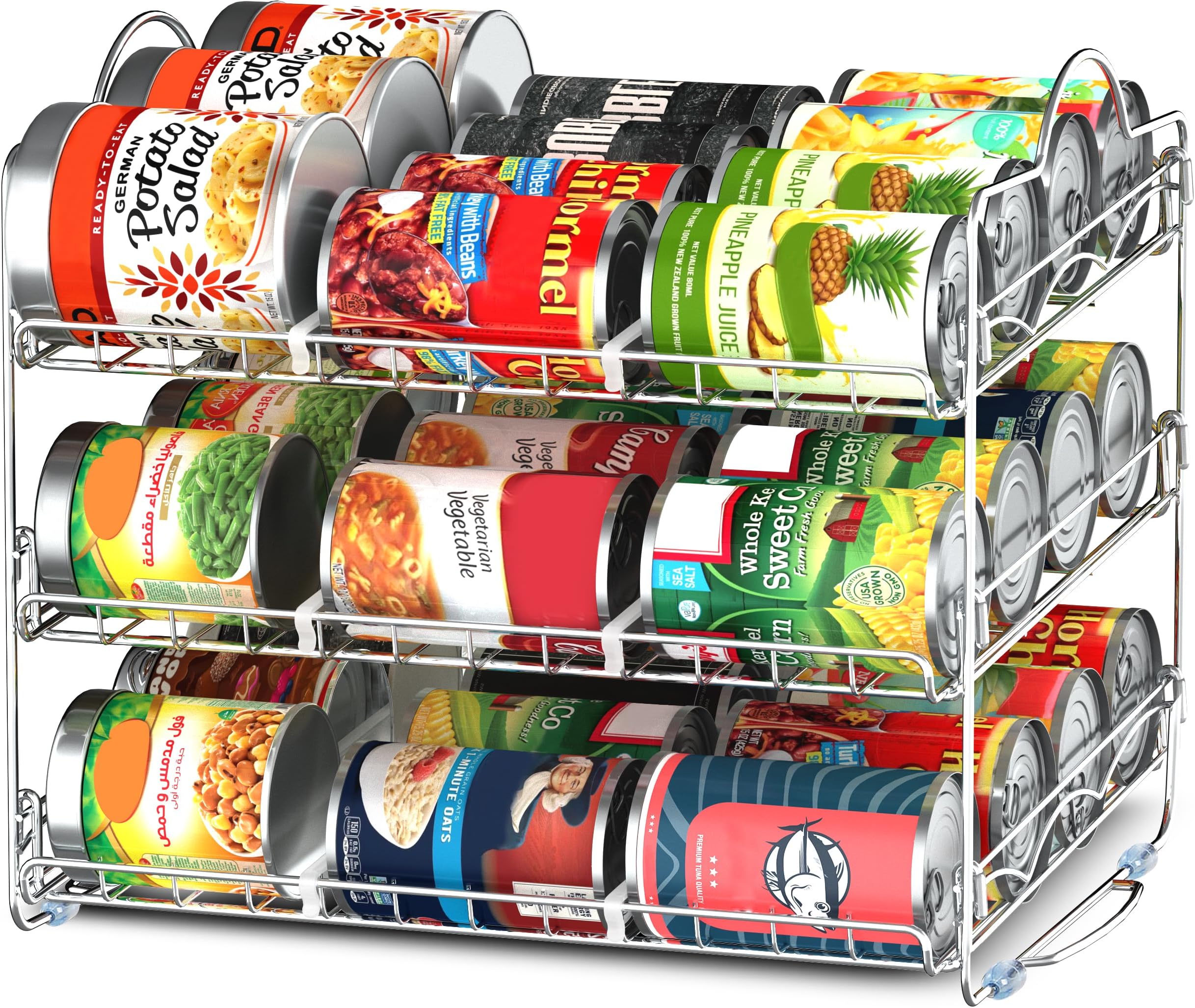 Amazon.com: 2-Tier Stackable Can Organizer for Pantry Shelves, 2 Pack ...