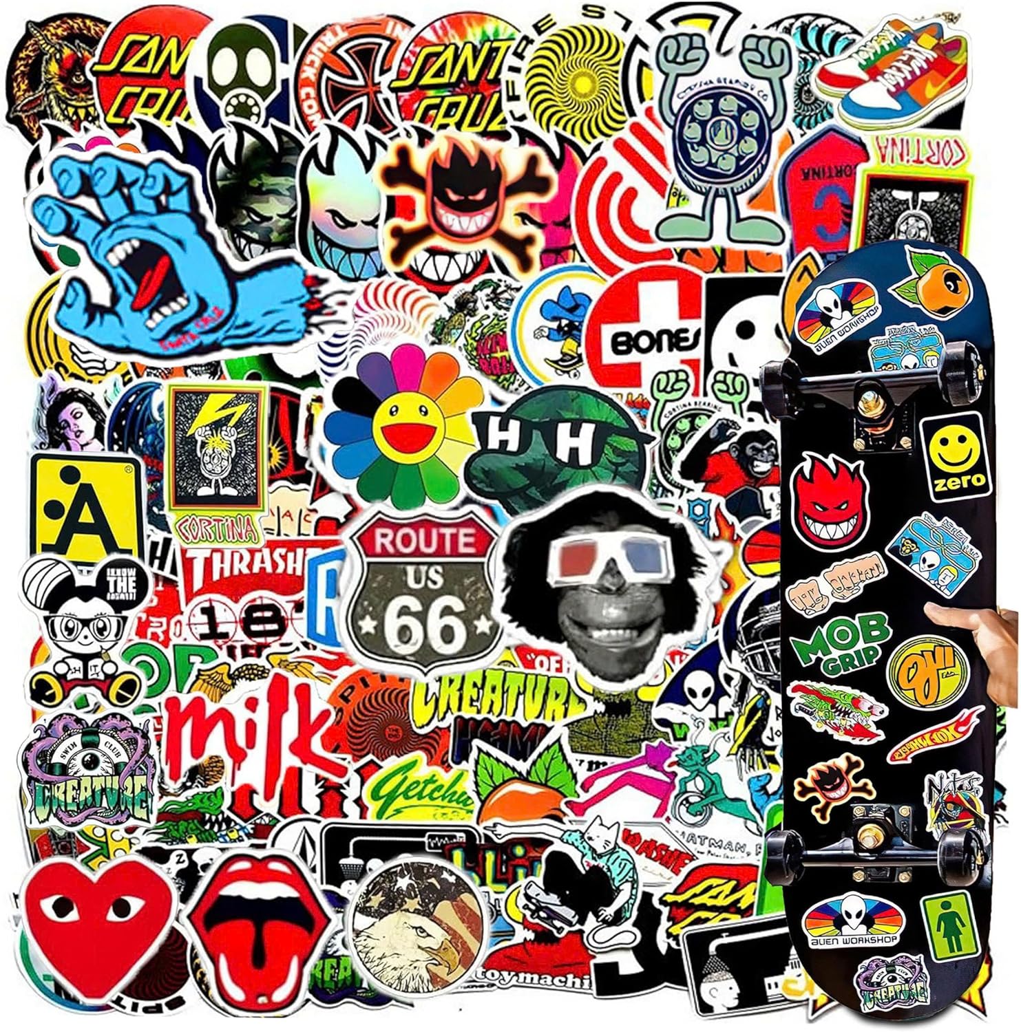 Amazon.com: SDHM99 200Pcs Skateboard Stickers, Skateboading Pack ...