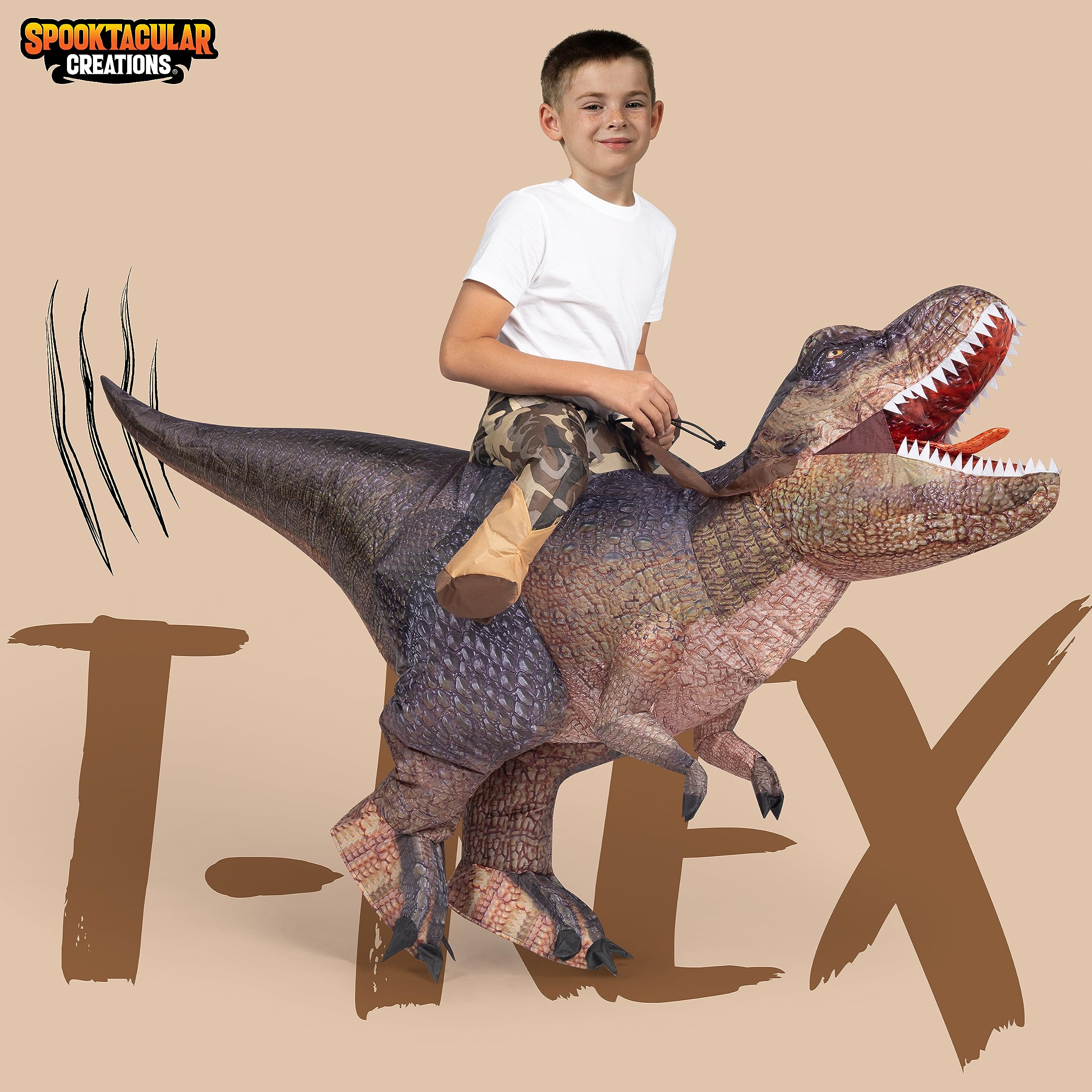 Spooktacular Creations T-Rex Inflatable Costume for Kids, Funny Air ...
