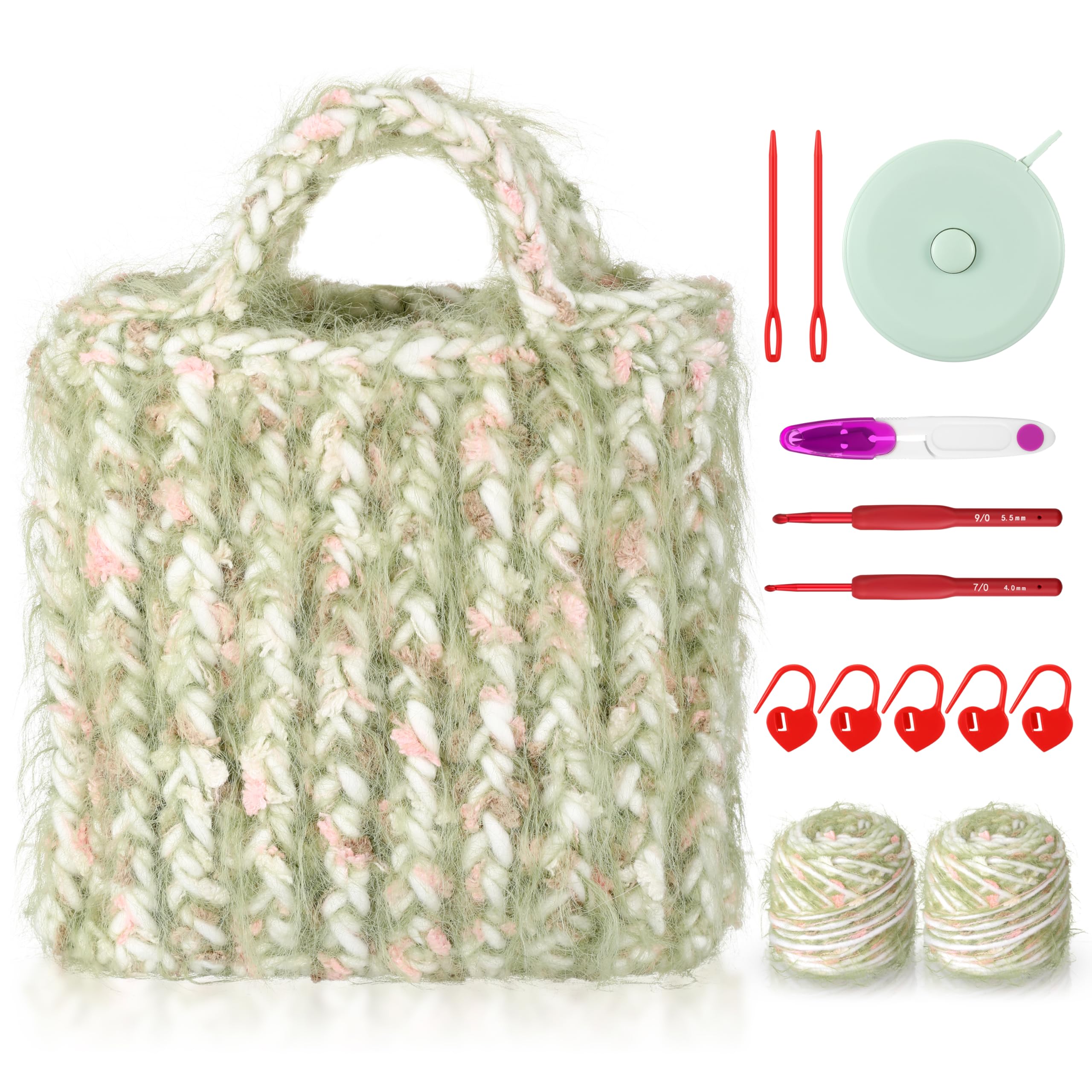 Amazon.com: Whdiystella Crochet Bag Kit, Crochet Kit for Beginners with ...