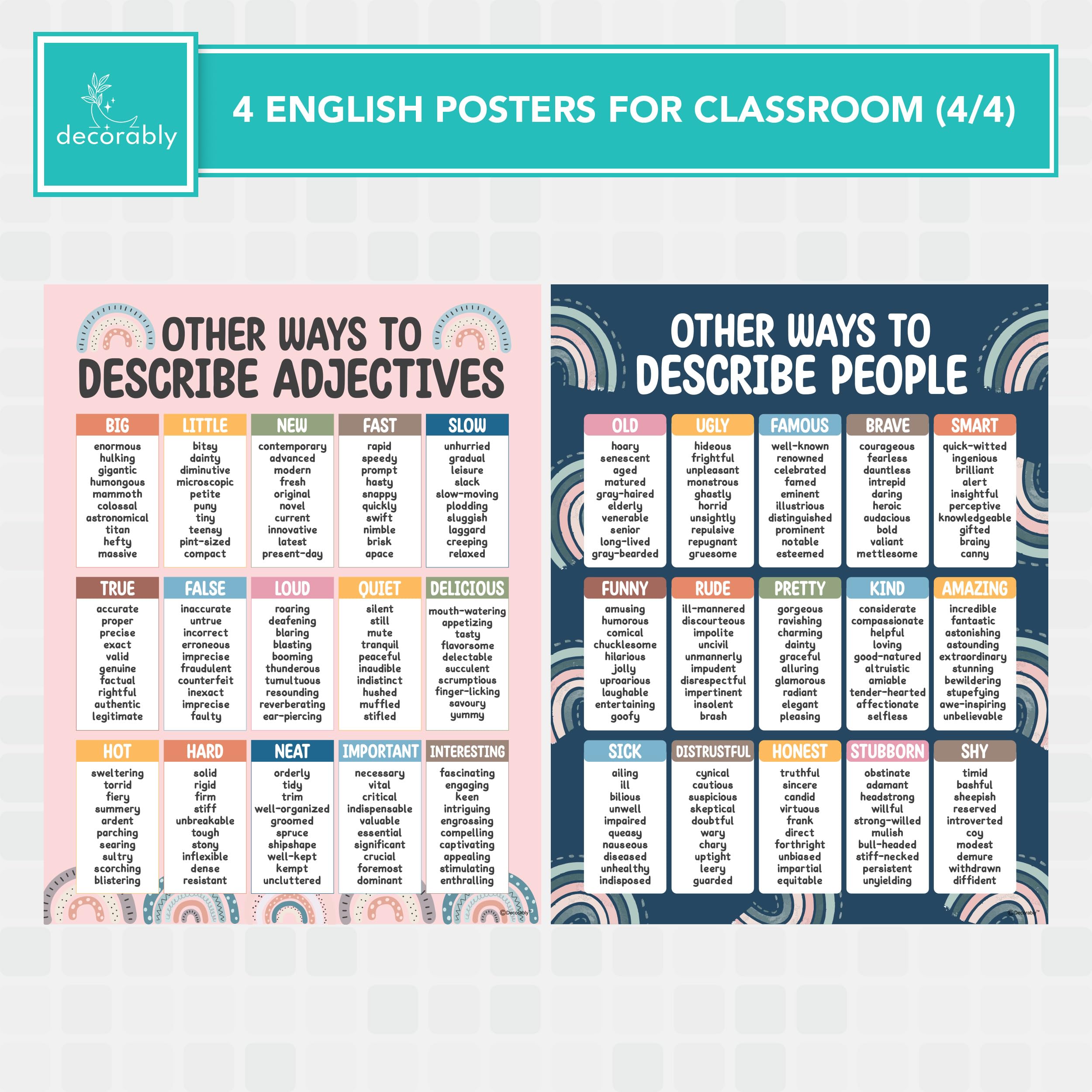 Snapklik.com : 4 High School English Classroom Posters High School ...