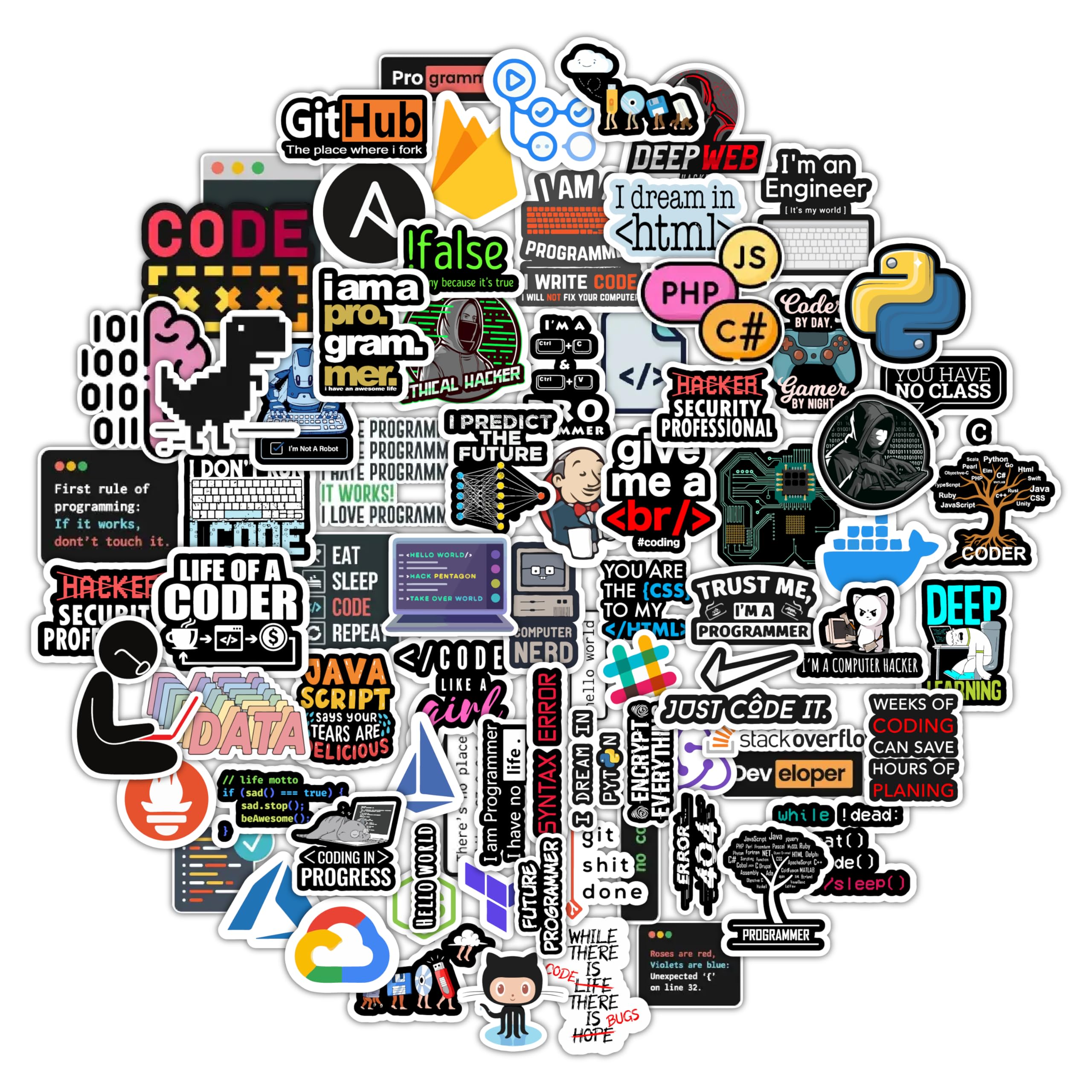 80 Pcs Laptop Sticker for Programmer, Coder, Developer, It Professional - Stickers for Laptop ...
