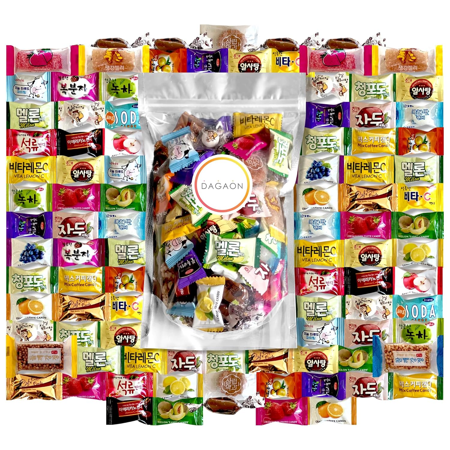 Amazon.com: Dagaon - Korean Candy - 1 Pound (Over 90 Pieces). Variety ...