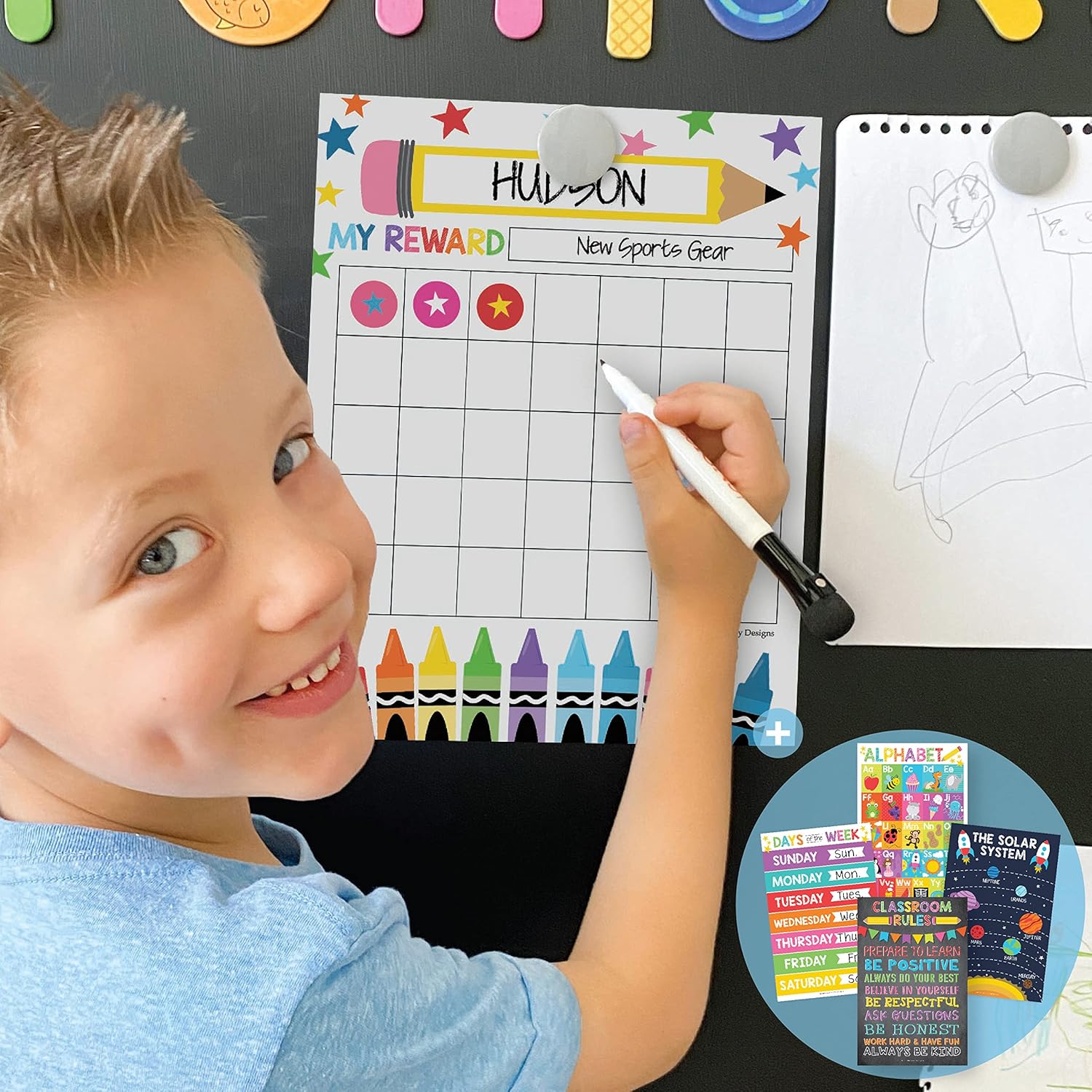 25 Doodles Reward Sticker Chart For Kids Behavior Australia | Ubuy