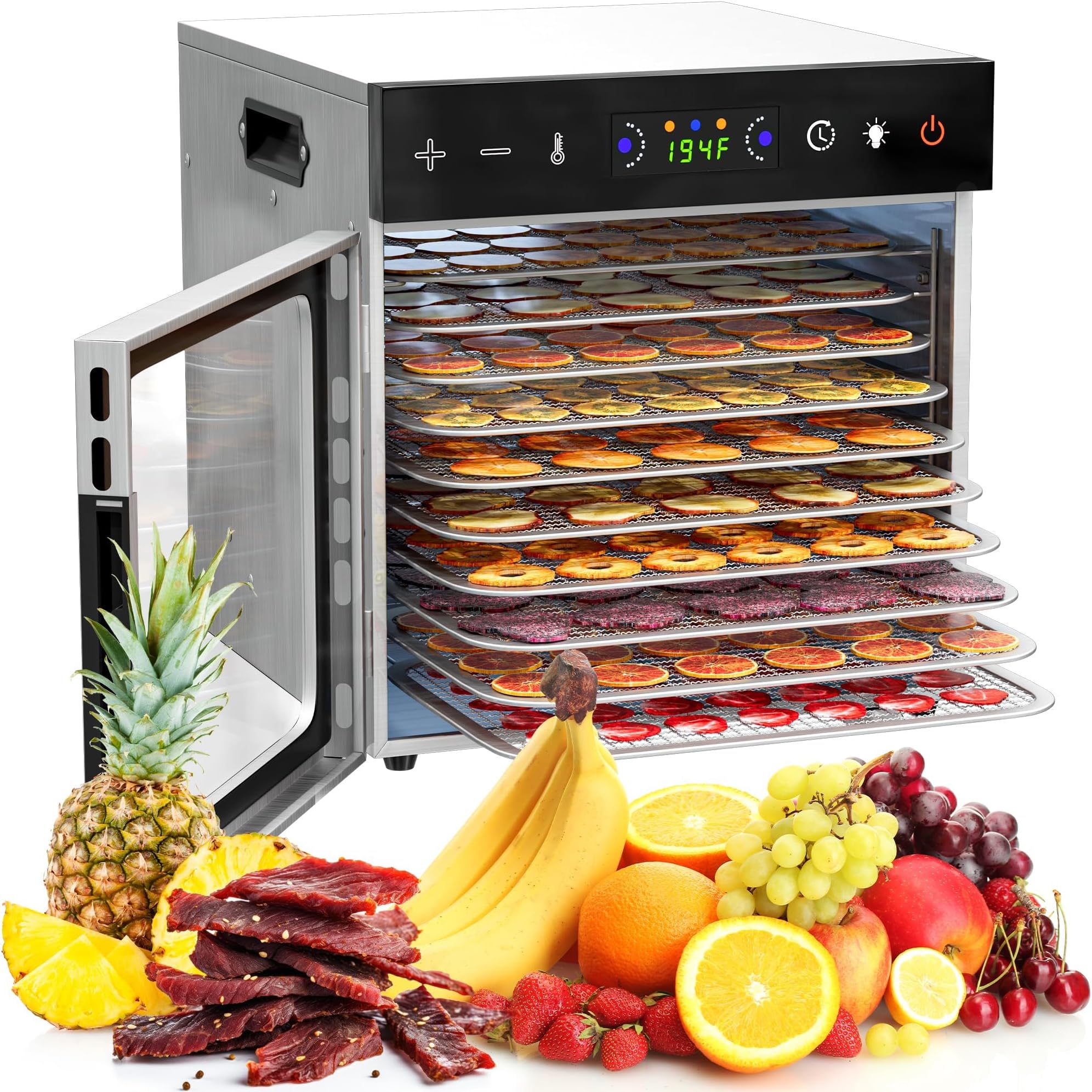 Amazon.com: OSTBA Food Dehydrator Machine, 9 Stainless Steel Trays ...