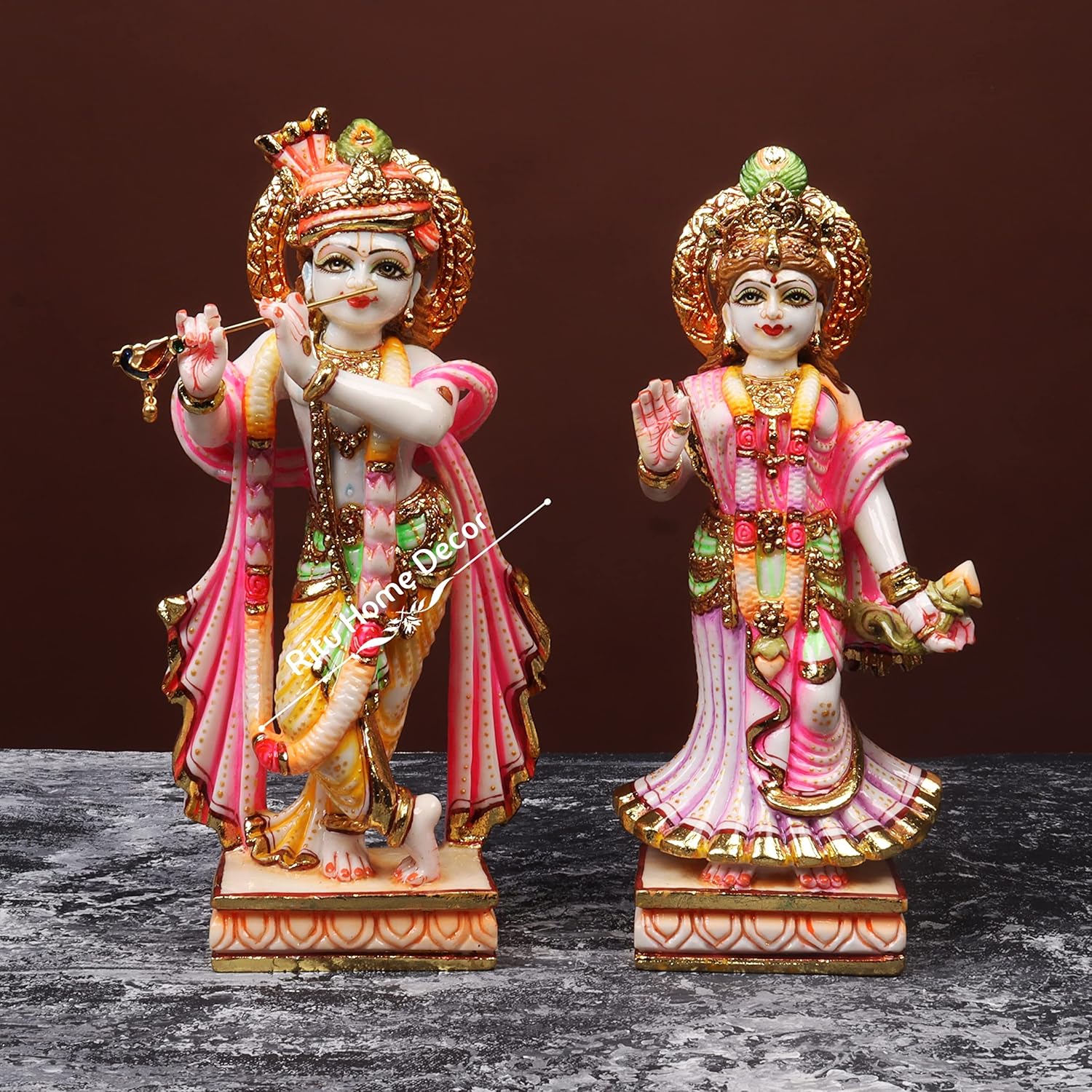 Amazon.com: Radha Krishna Statue - Radha Kishan Figurine - 10" Radhika ...
