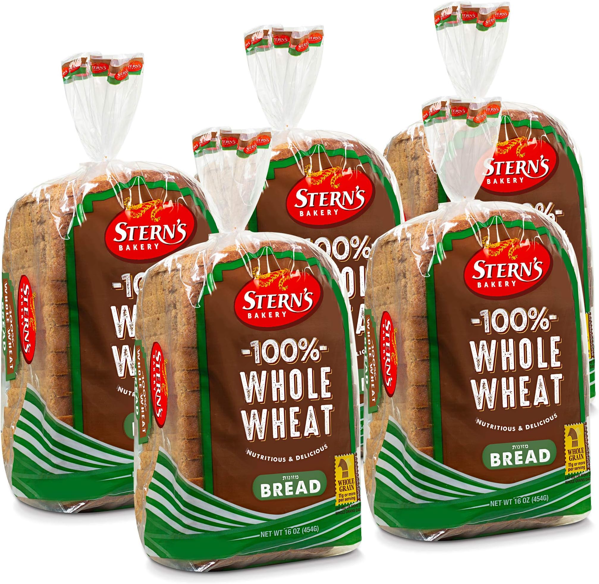 Amazon.com: 100% Whole Wheat Bread Sliced - 5 Pack - 16 oz per Loaf ...
