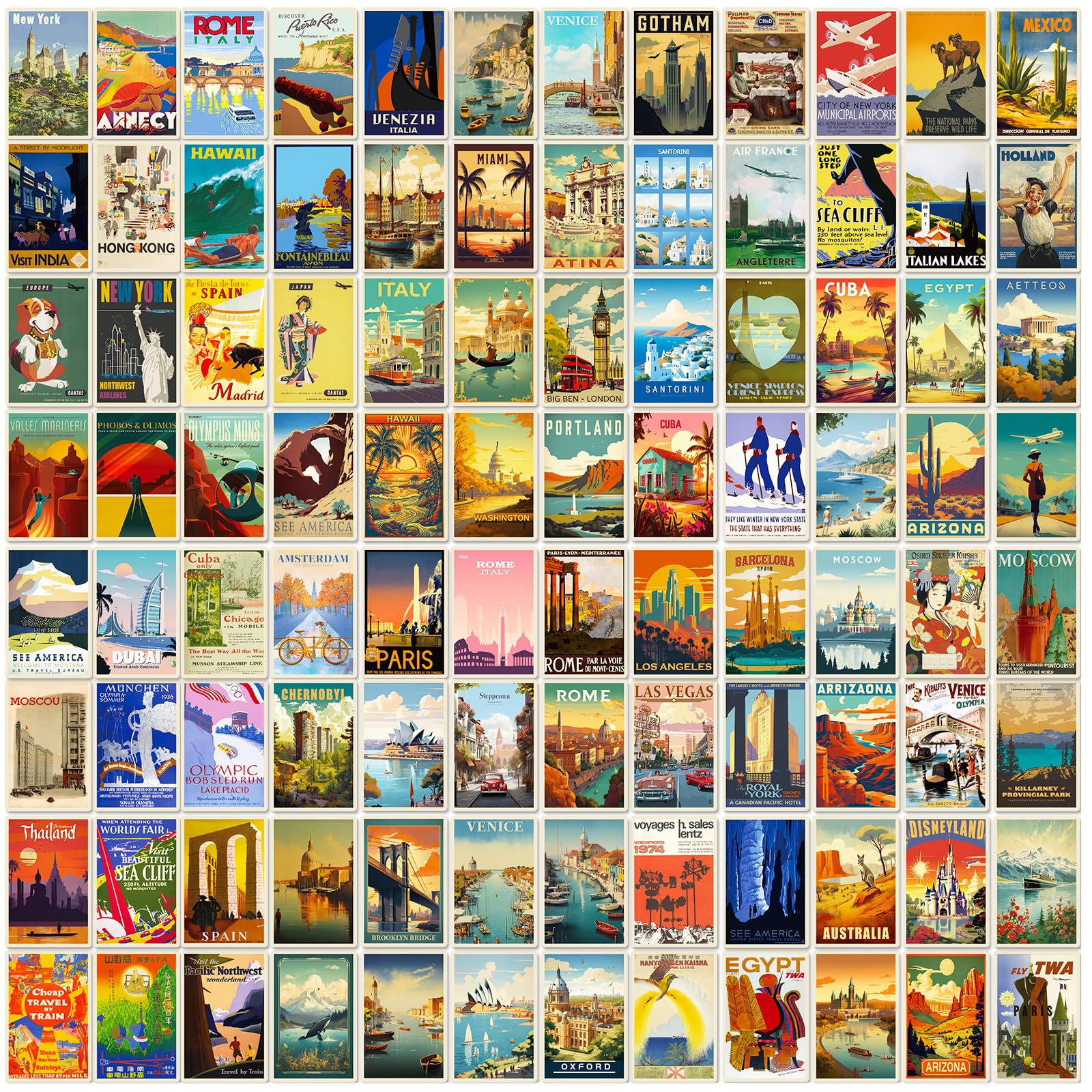 Amazon.com: 100 Pcs Nature Stickers Aesthetic World Scenery Figures ...