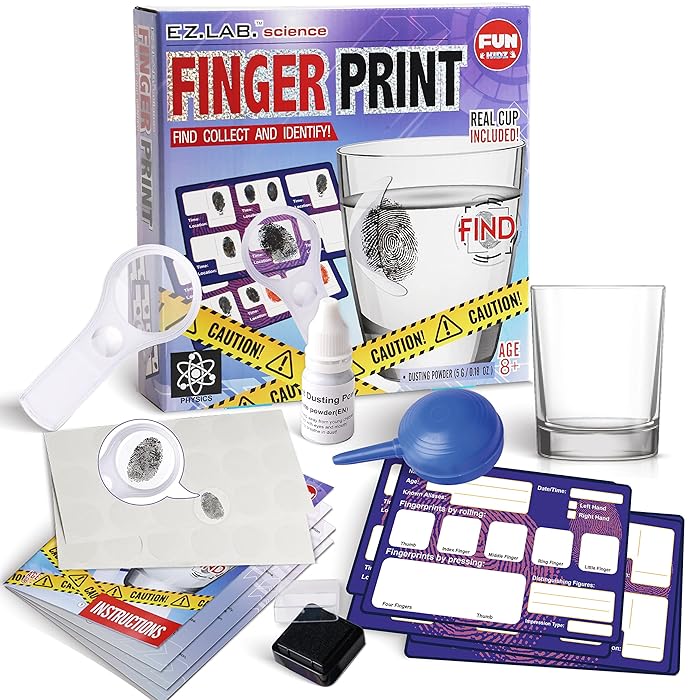 Buy Fingerprint Kit for Kids Ages 8-12, FunKidz Detective Spy Gear ...