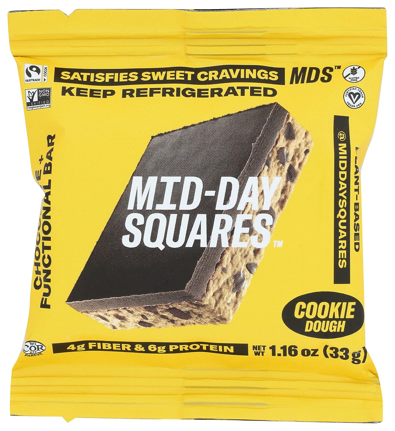 Amazon.com : Mid-Day Squares High Protein Chocolate Bars, 1.16 Oz Each ...