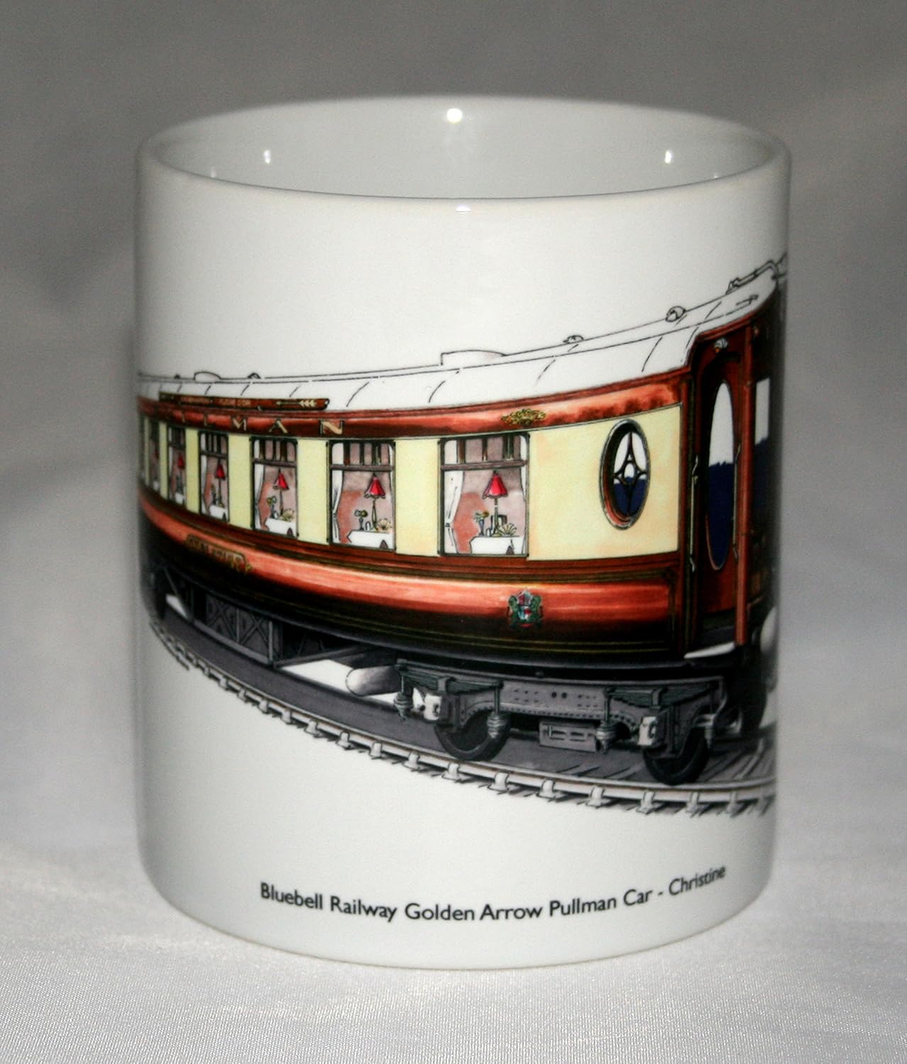 Railway Mug. Bluebell Railway - Pullman Car Christine - Illustration ...