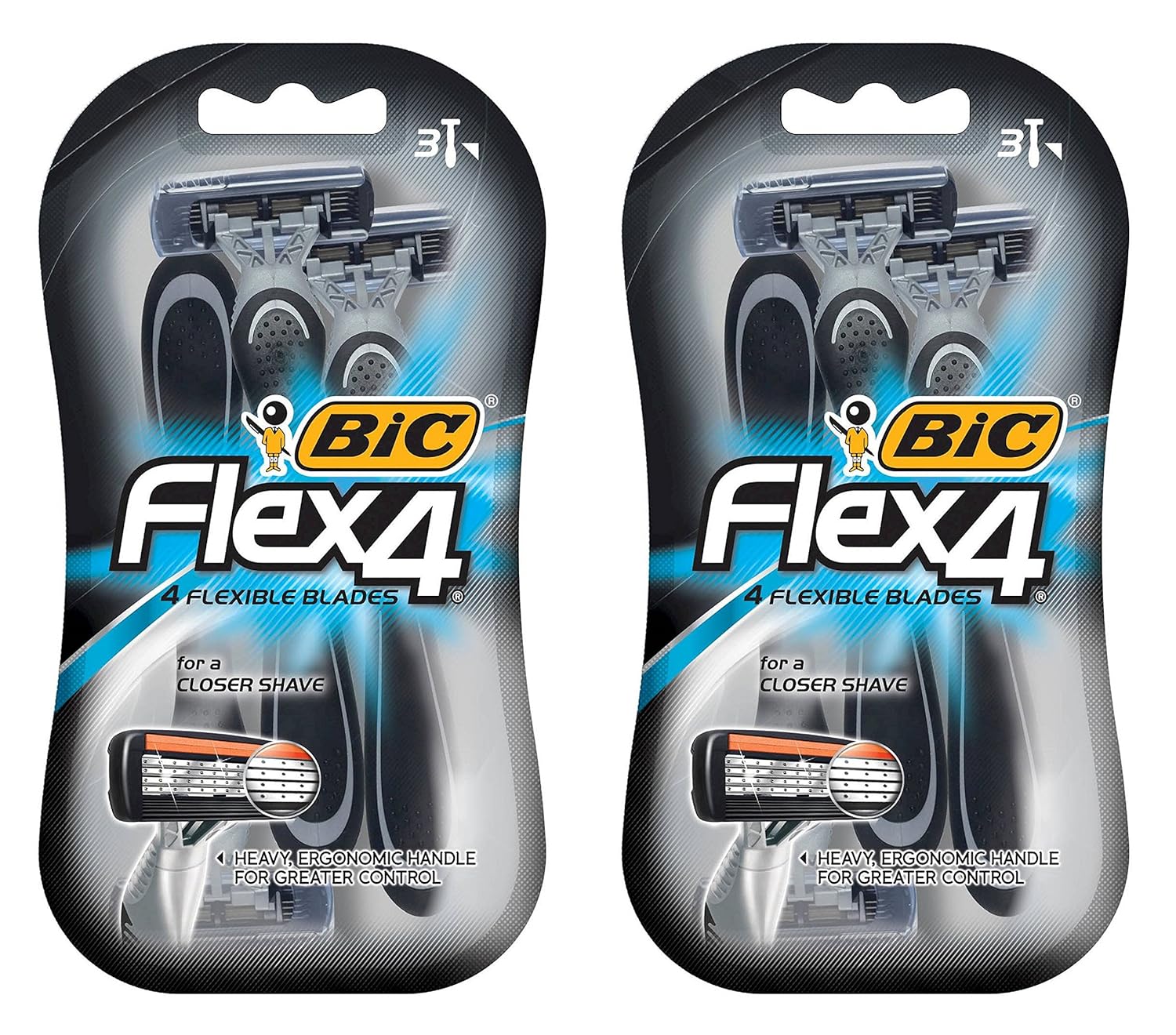 Amazon.com: Bic Bic Flex 4 Disposable Shavers, 3 each (Pack of 2 ...