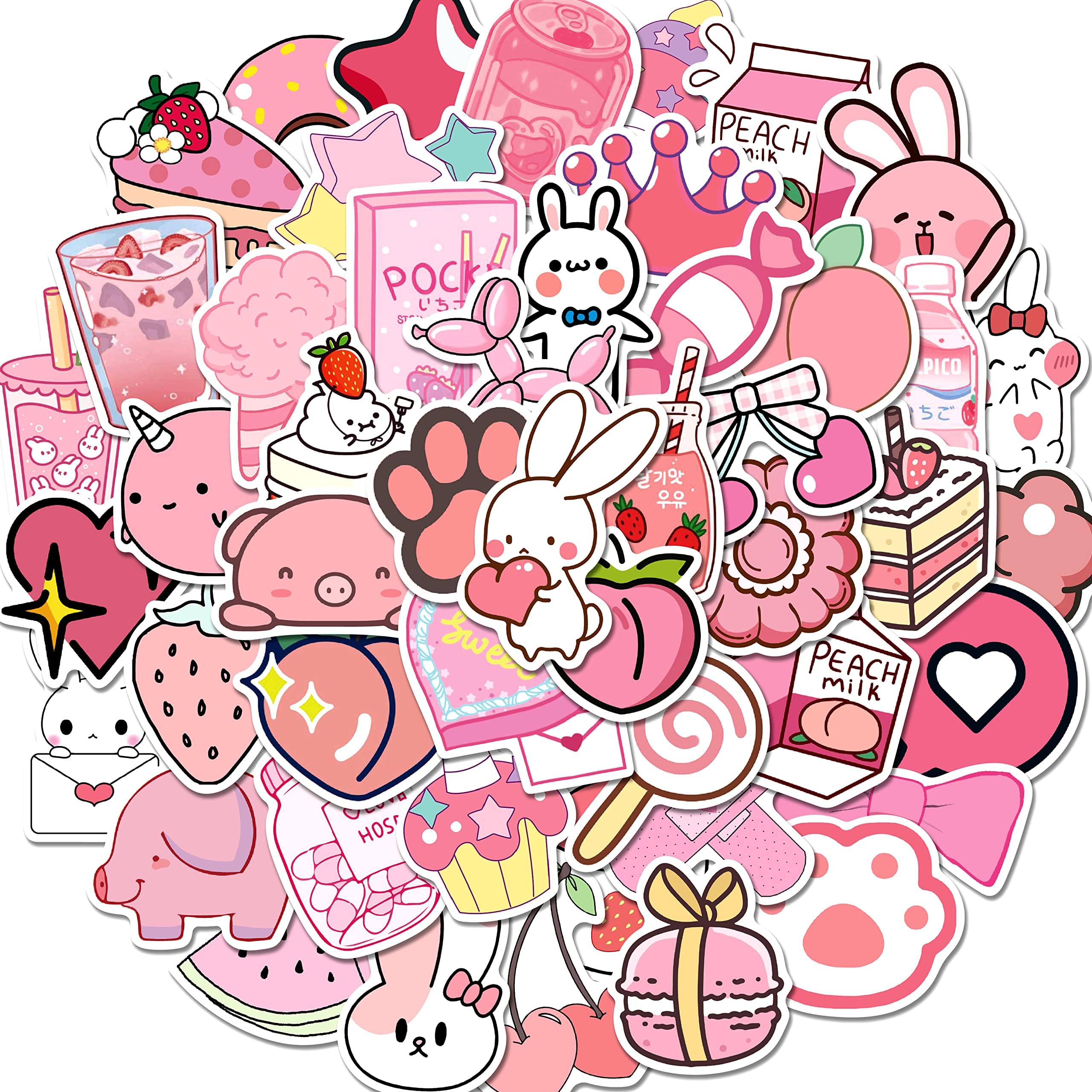 Amazon.com: 100Pcs Kawaii Cartoon Stickers, Cute Anime Stickers Party ...