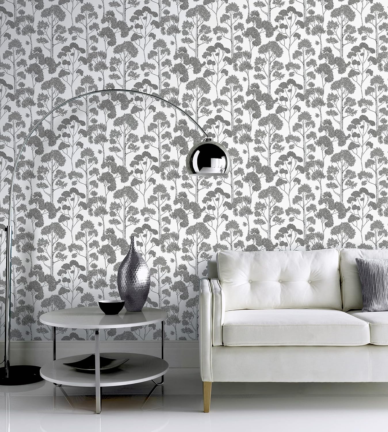 Arthouse Artistick Delamere WhiteSilverÊ300230 Rollo individual – Yaxa ...